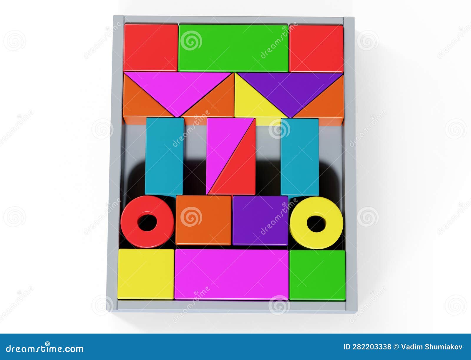 Illustration of Child S Toys 3d Render on White Stock Illustration ...