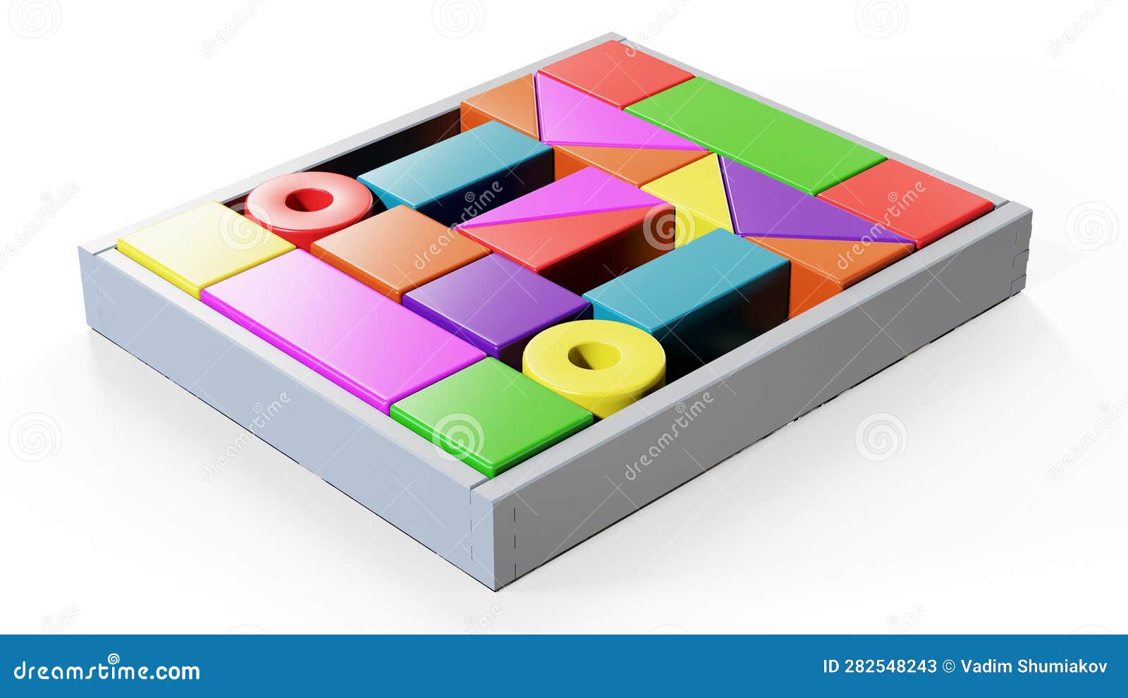Illustration of Child S Toys 3d Render on White Stock Illustration ...