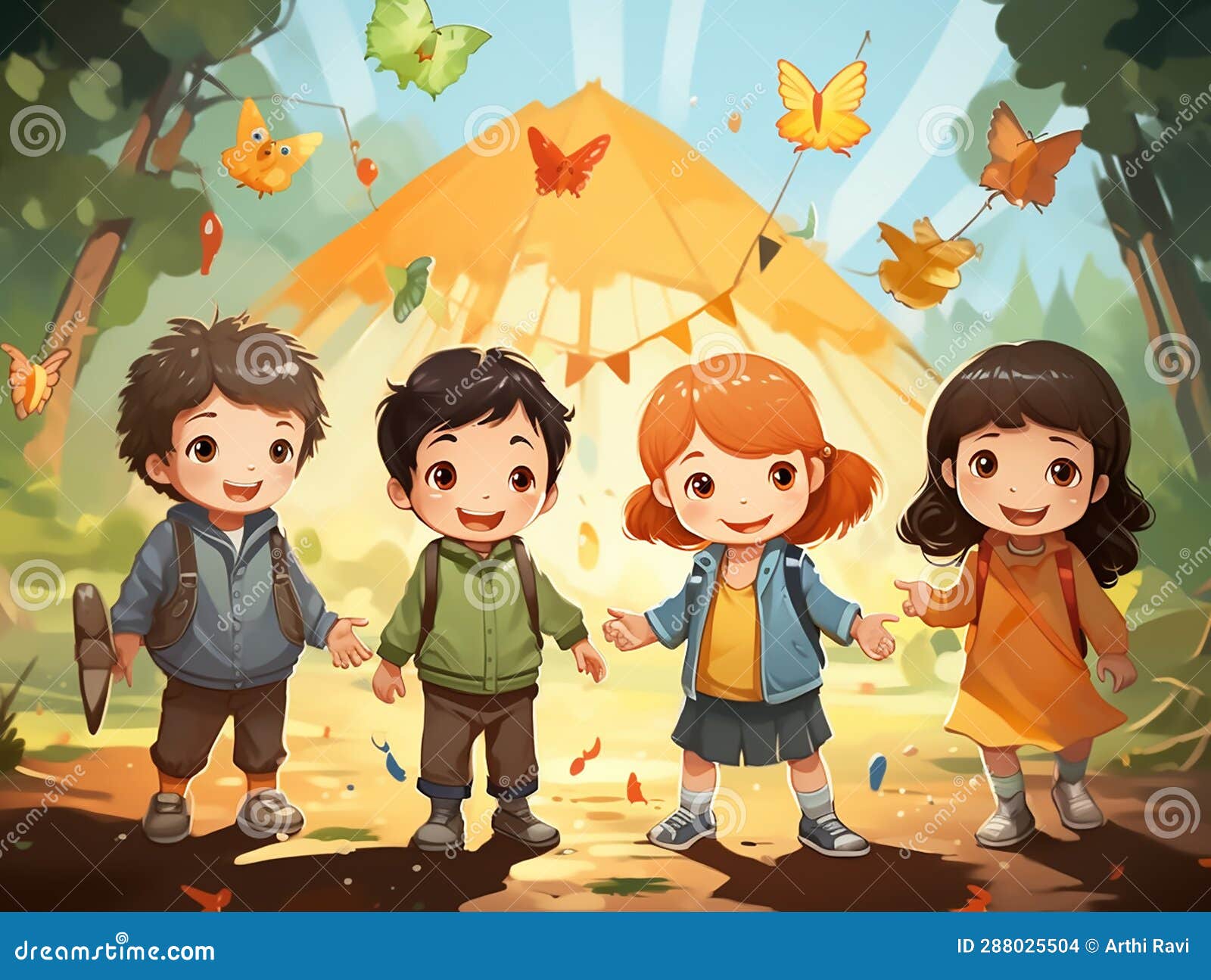 Illustration Of Children Doing Various Playtime Royalty-Free Stock ...