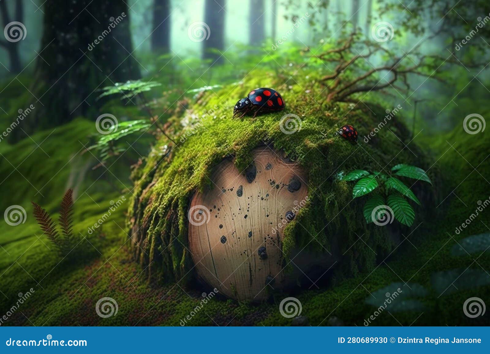 - Illustration for Children about a Ladybug in a Fairy Forest E ...