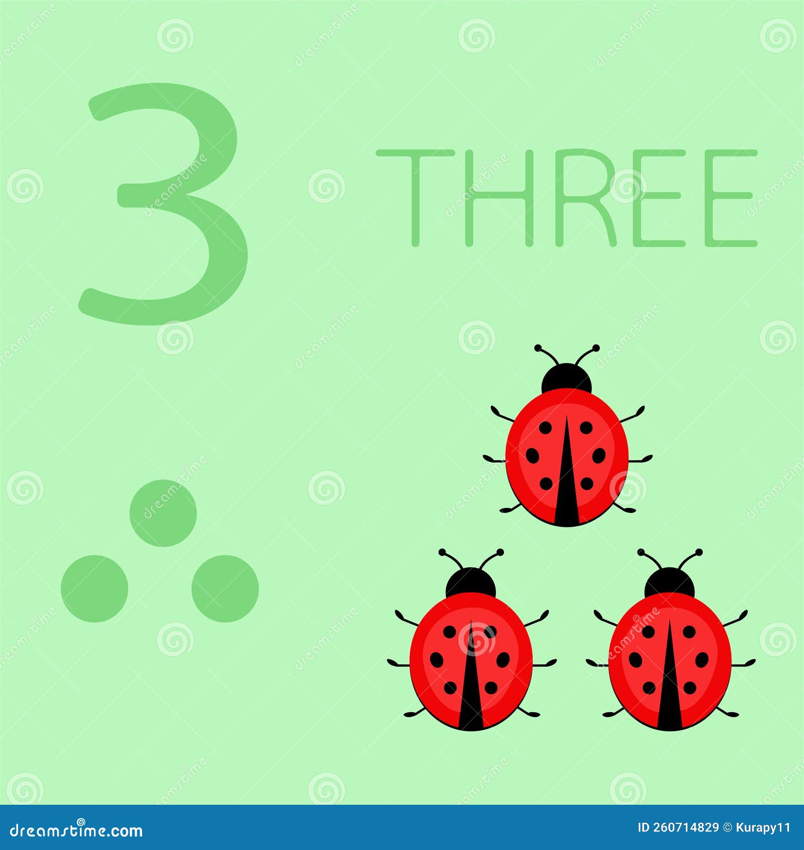 Illustration of Children`s Card with Number Three. the Worksheet Learns ... Illustration of Children`s Card with Number Three. the Worksheet Learns ...