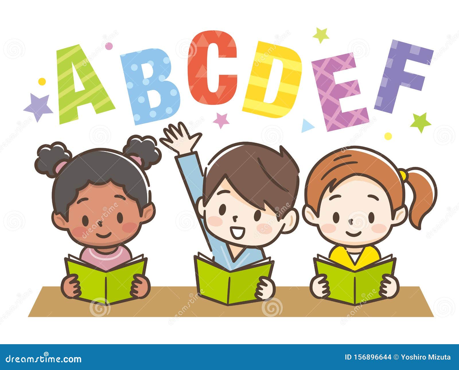 Illustration of Children Taking English Class Stock Vector ...