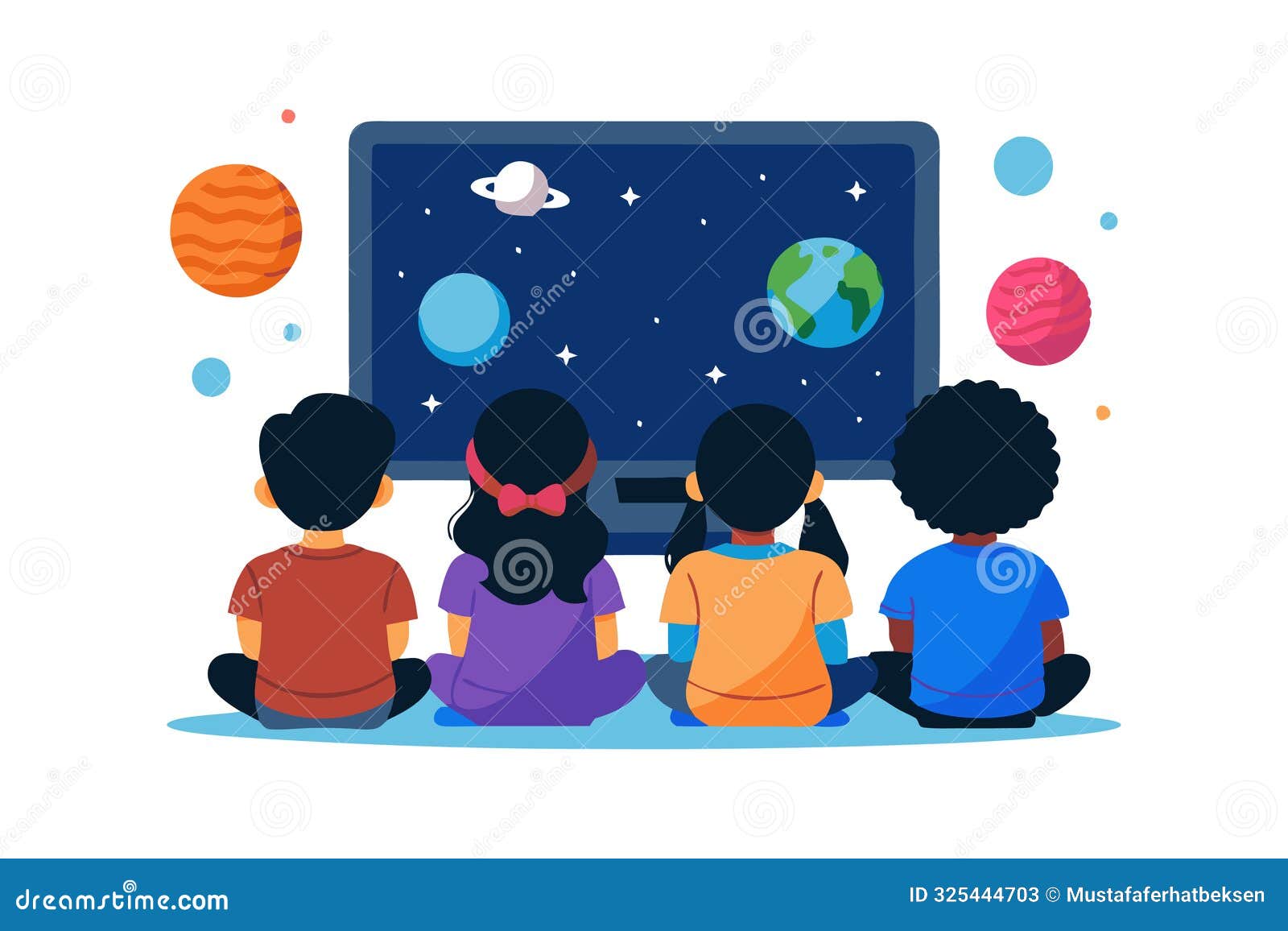 Children Watching Movie, Happy Kids Going To A Movie Together, Movie ...