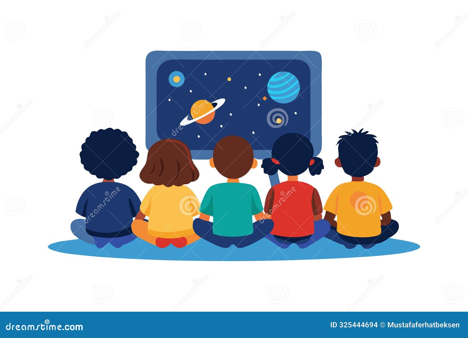 Children Watching Movie, Happy Kids Going To A Movie Together, Movie ...