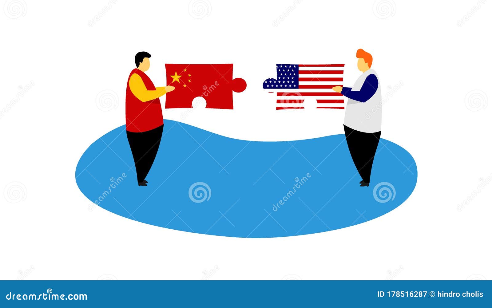 Illustration of China`s Trade Competition with America Stock Vector ...