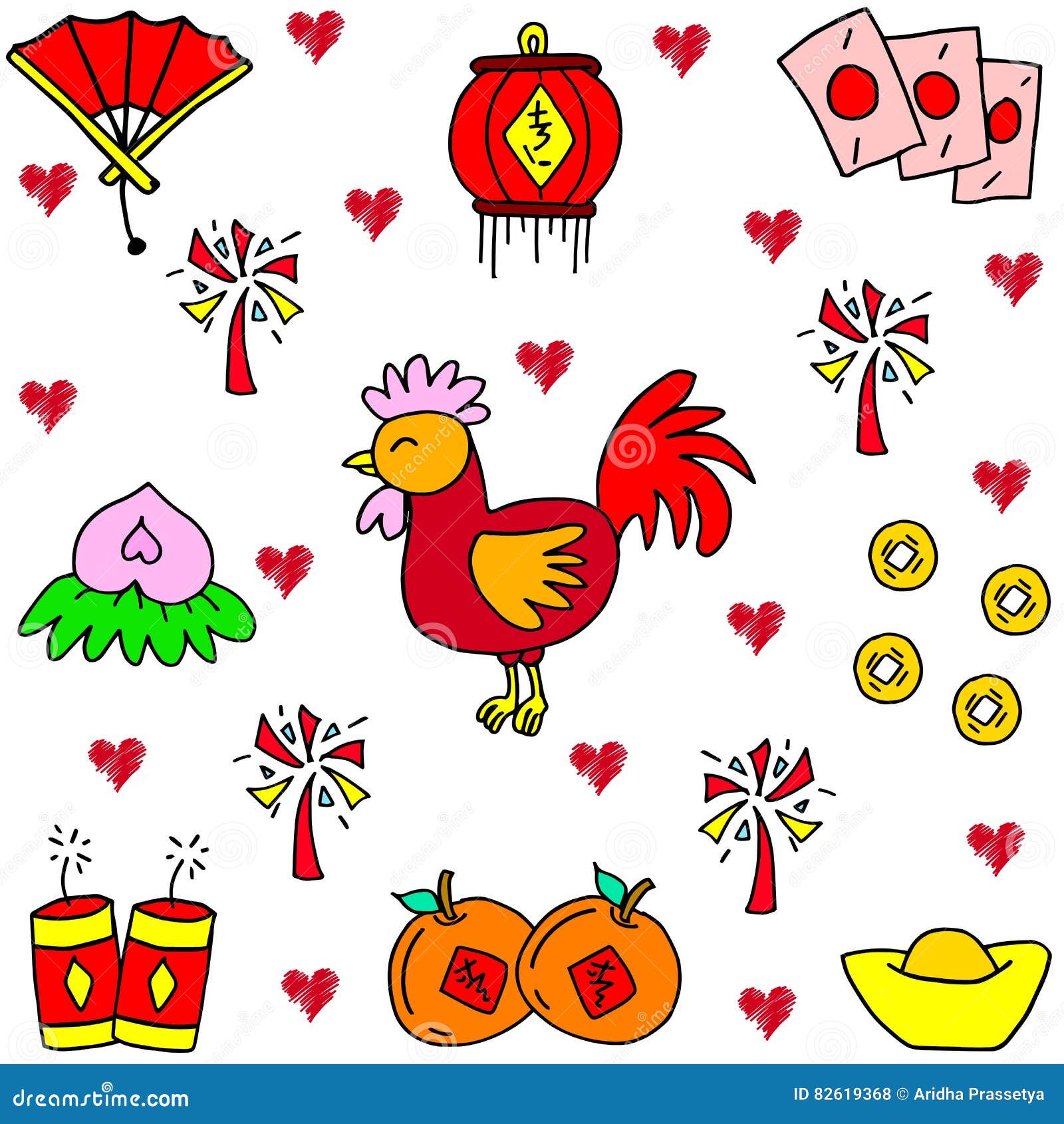 Illustration Chinese Celebration of Doodles Stock Vector - Illustration ...