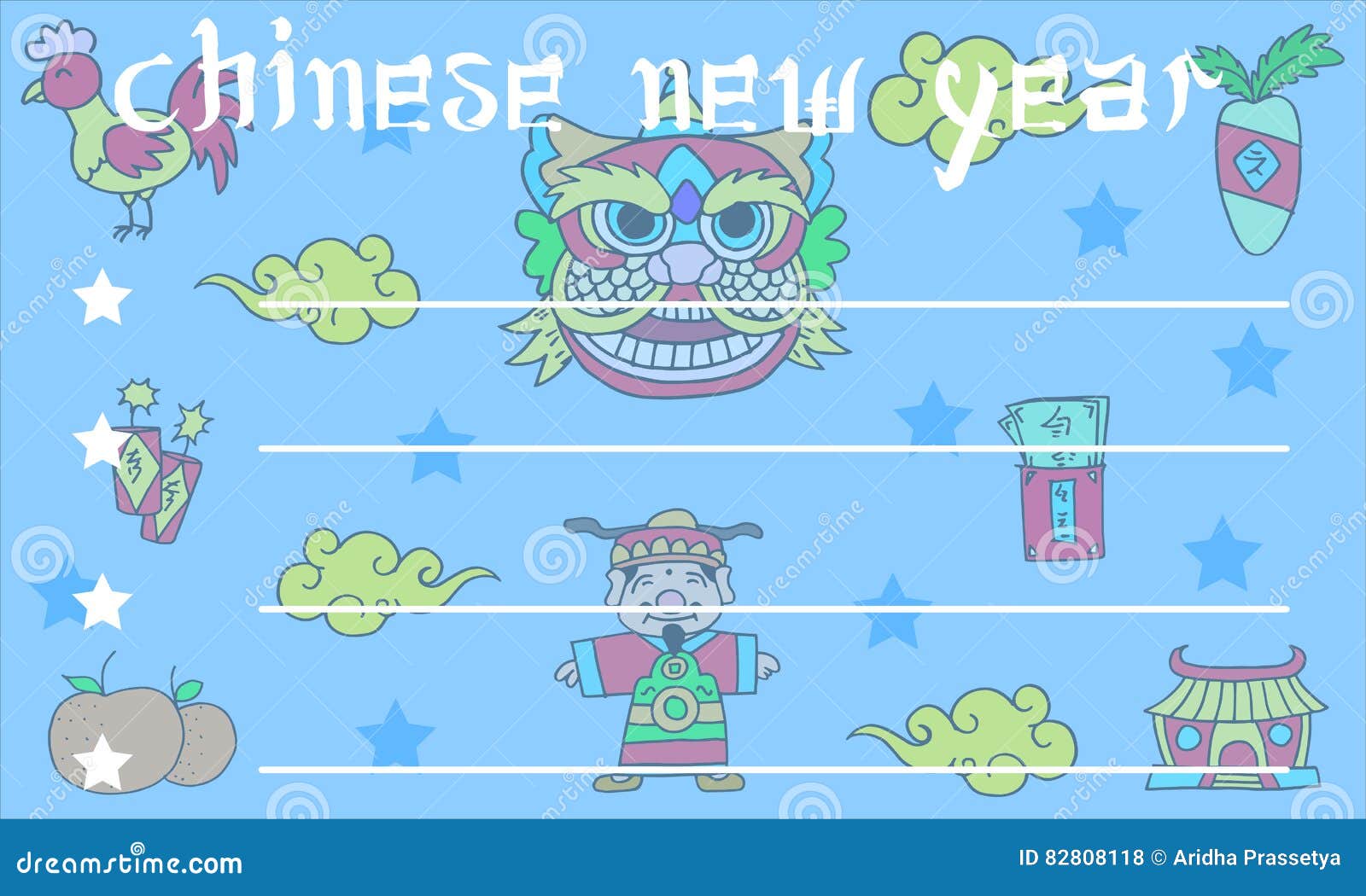 Illustration Chinese Greeting Card Vector Art Stock Vector ...