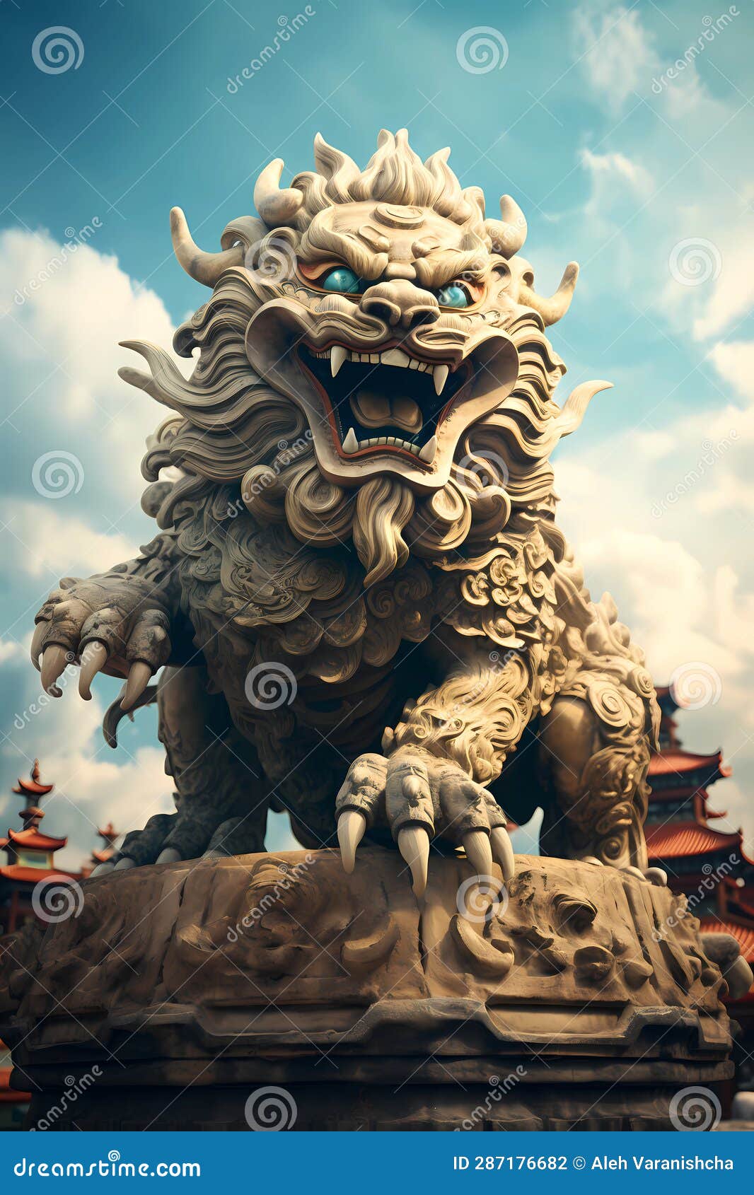 Illustration of the Chinese Guards Leo Stock Photo - Image of bronze ...