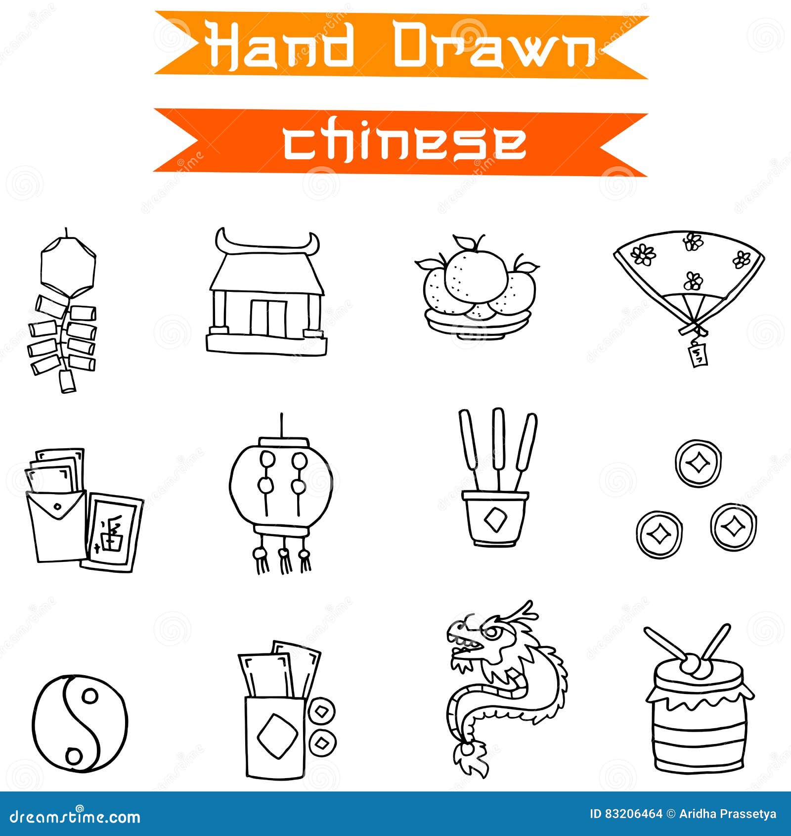 Illustration of Chinese Icons Collection Stock Vector - Illustration of ...