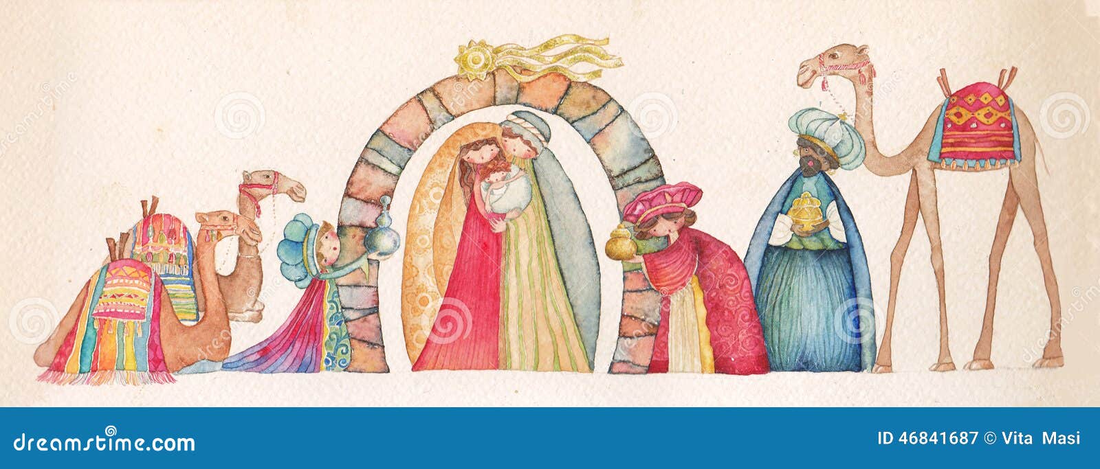 Illustration of Christian Christmas Nativity Scene with the Three Wise ... Illustration of Christian Christmas Nativity Scene with the Three Wise ...