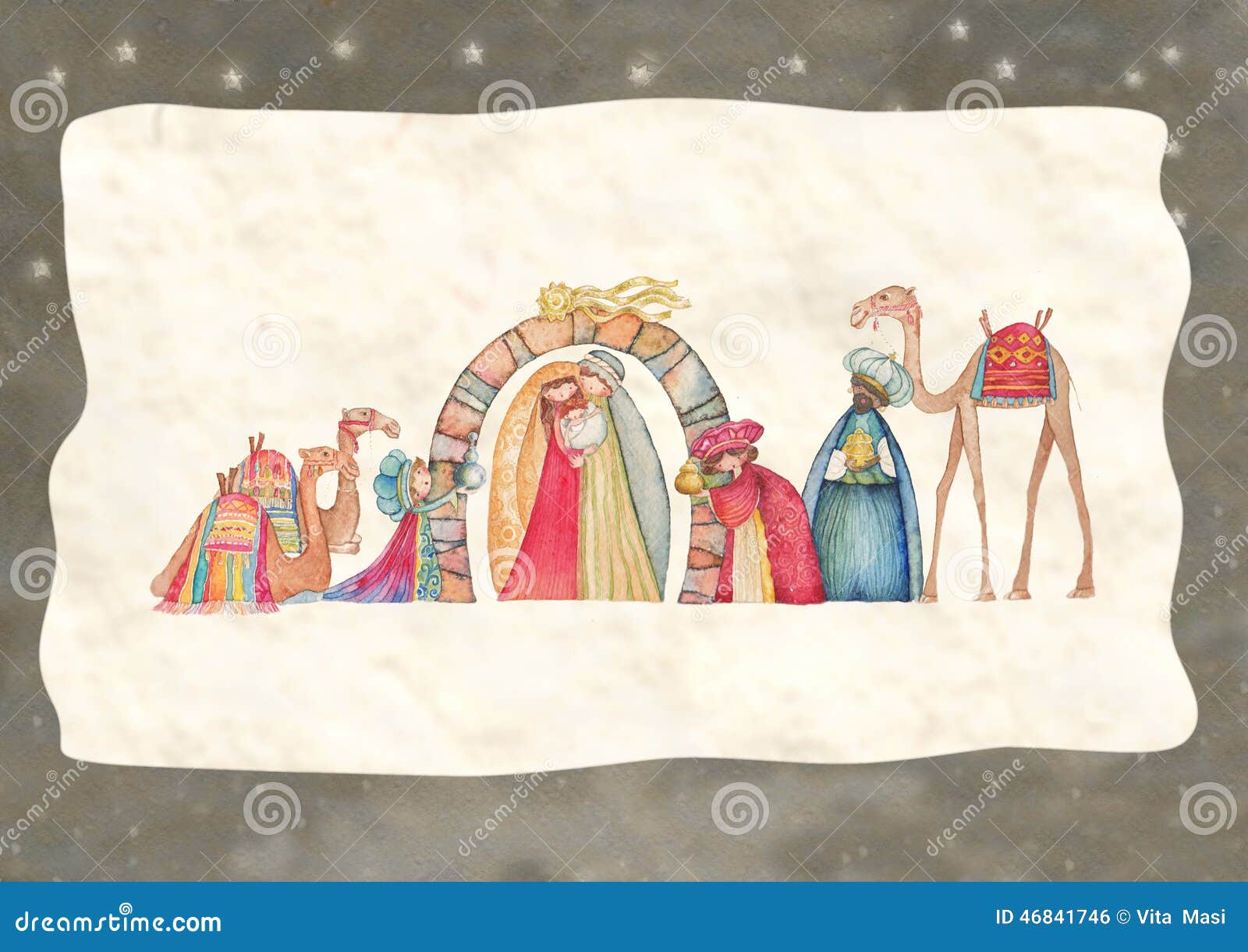 Illustration of Christian Christmas Nativity Scene with the Three Wise ... Illustration of Christian Christmas Nativity Scene with the Three Wise ...