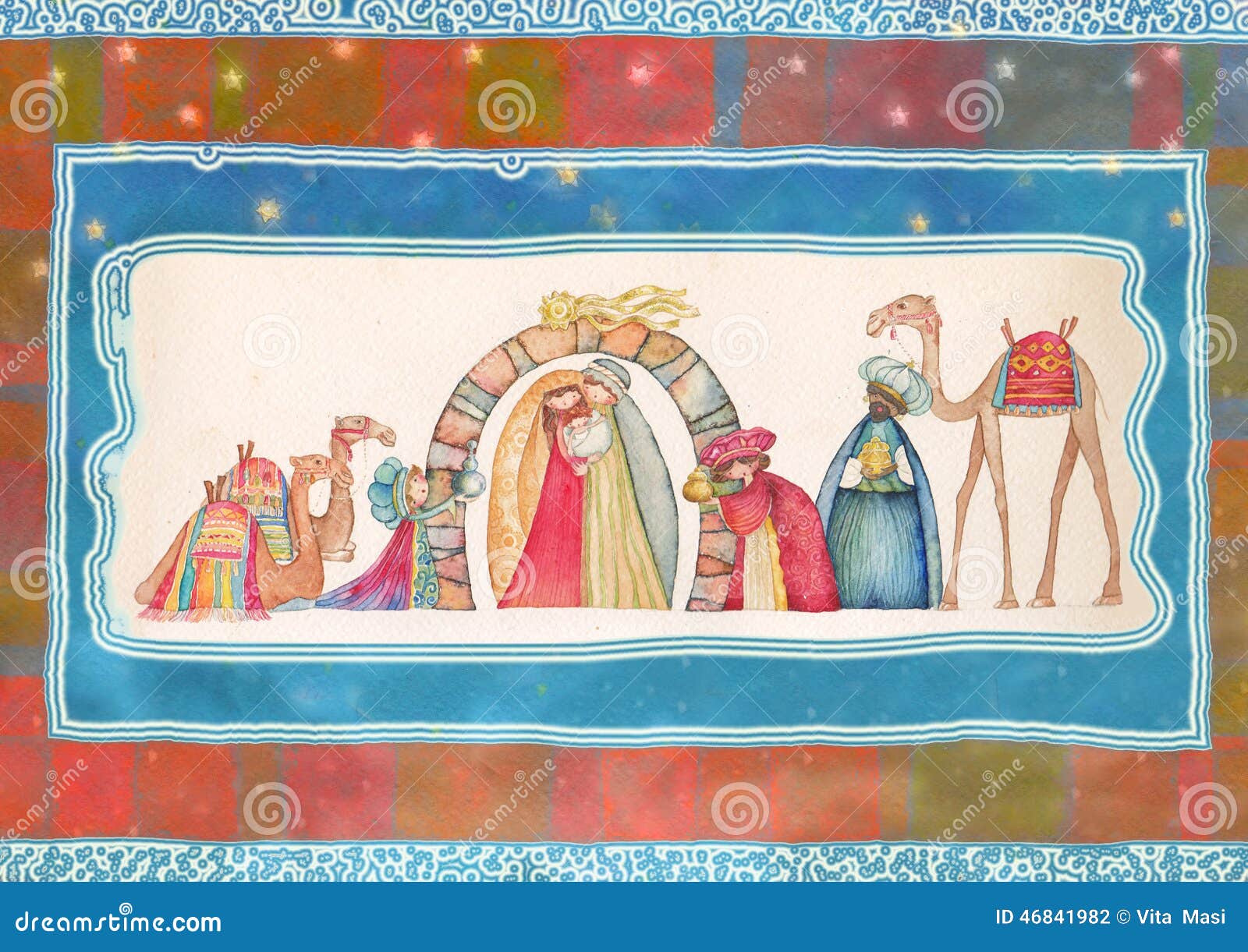 Illustration of Christian Christmas Nativity Scene with the Three Wise ... Illustration of Christian Christmas Nativity Scene with the Three Wise ...