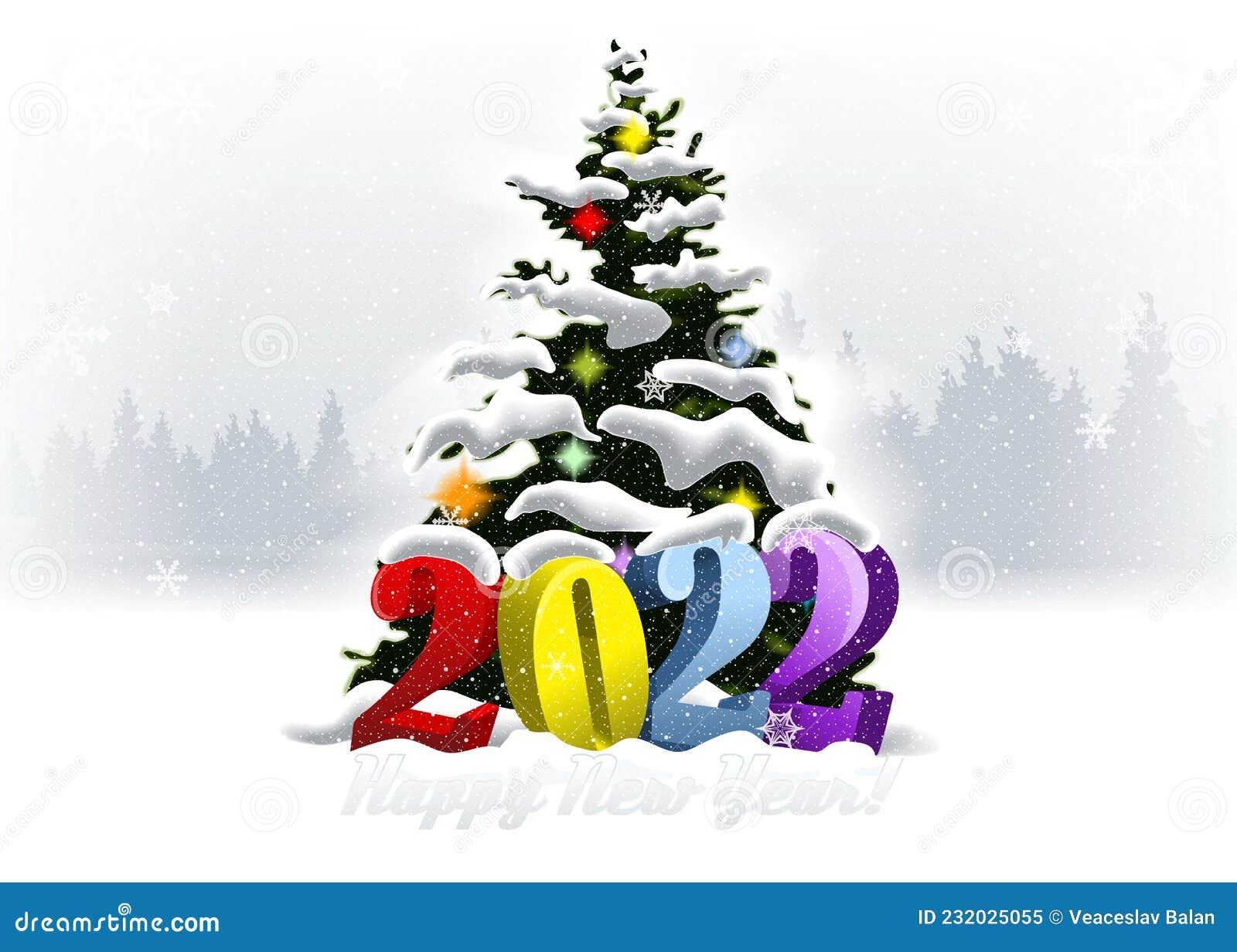 Illustration of a Christmas Tree with Gifts in the Form of Letters ...