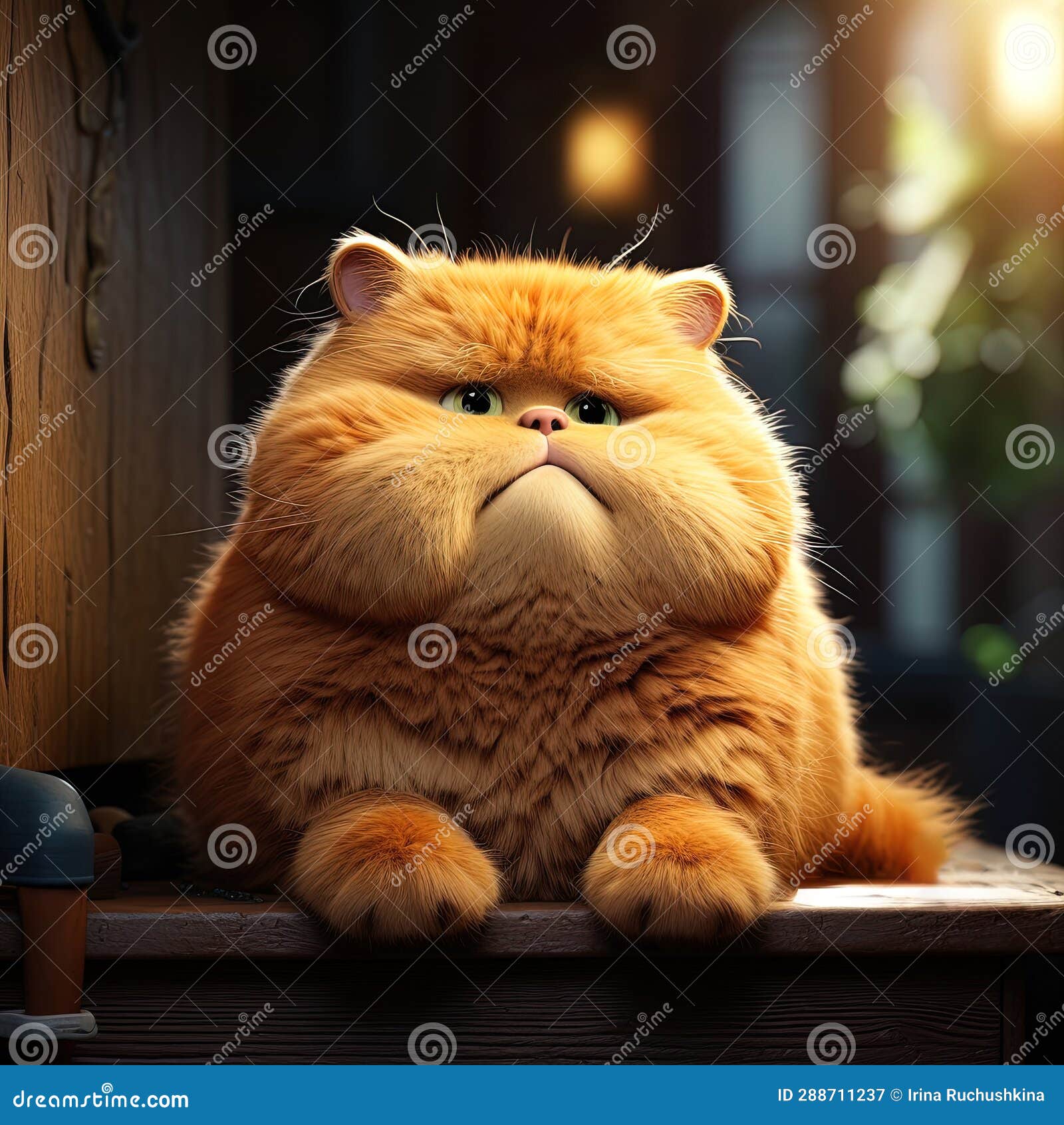 Illustration of a Chubby Cartoon Cat Stock Illustration - Illustration ...