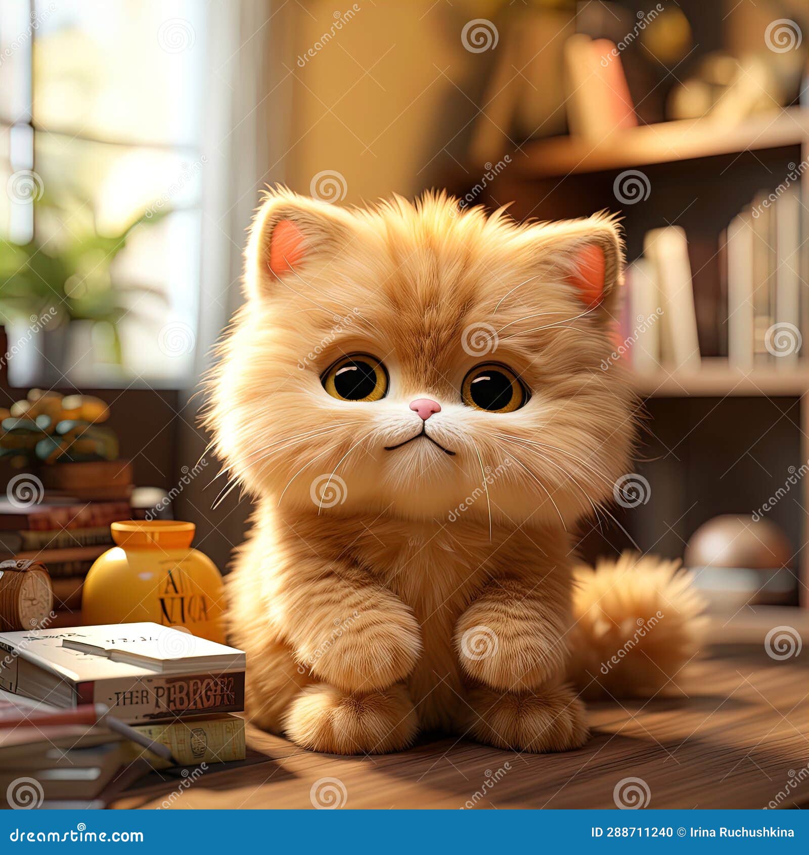 Illustration of a Chubby Cartoon Cat Stock Illustration - Illustration ...