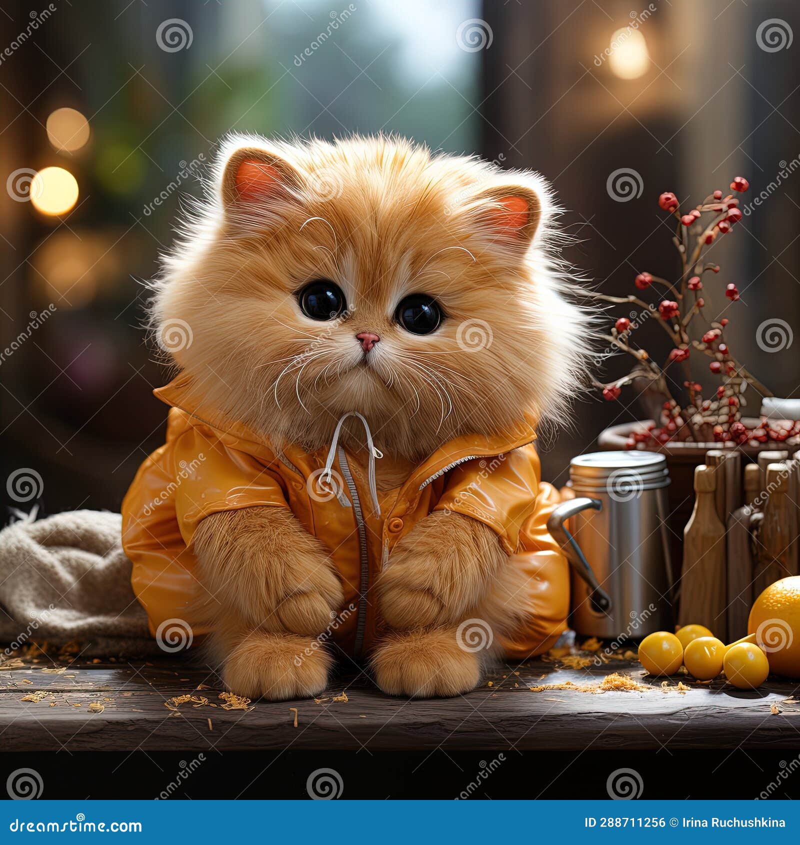 Illustration of a Chubby Cartoon Cat Stock Illustration - Illustration ...