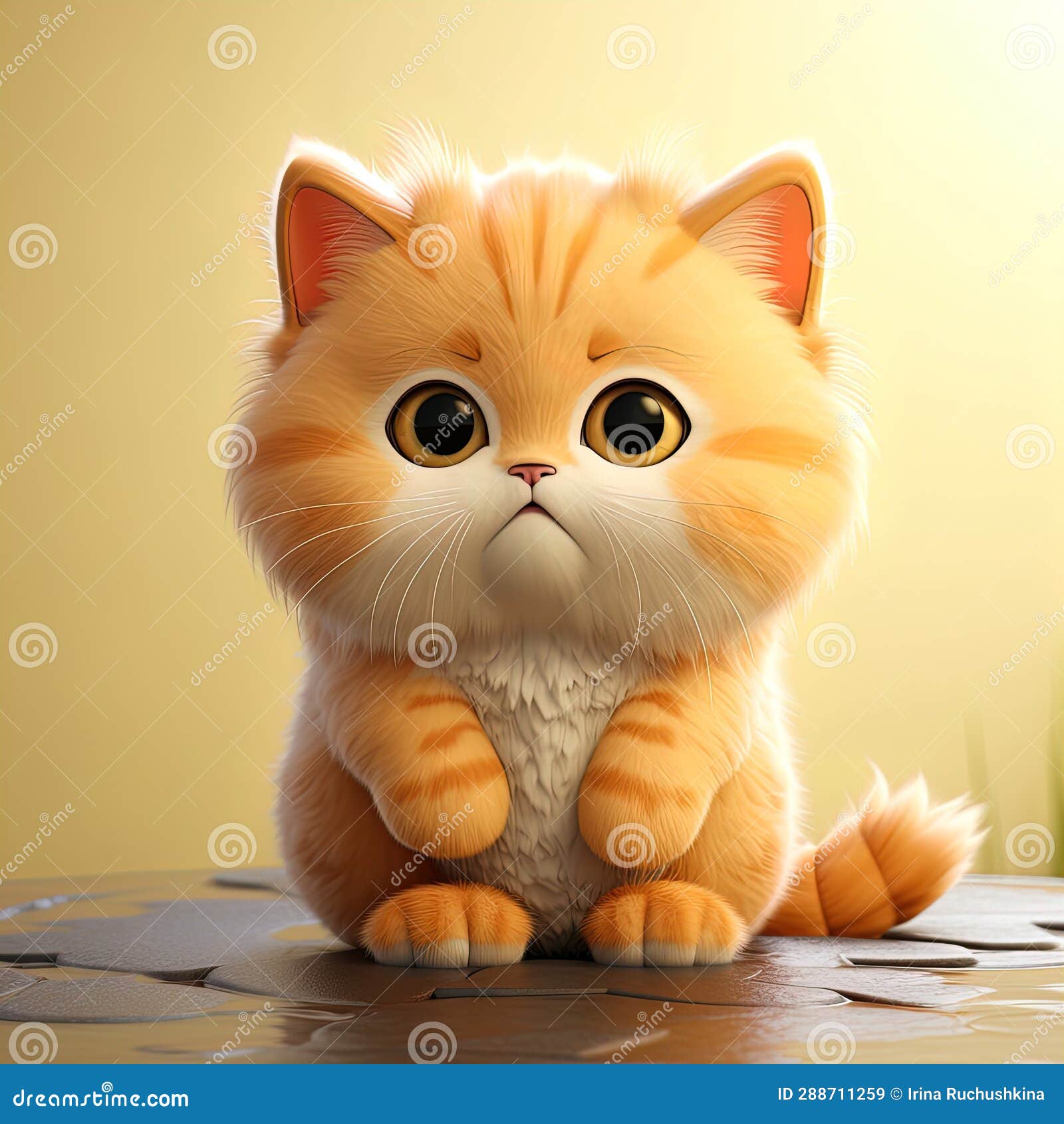 Illustration of a Chubby Cartoon Cat Stock Illustration - Illustration ...