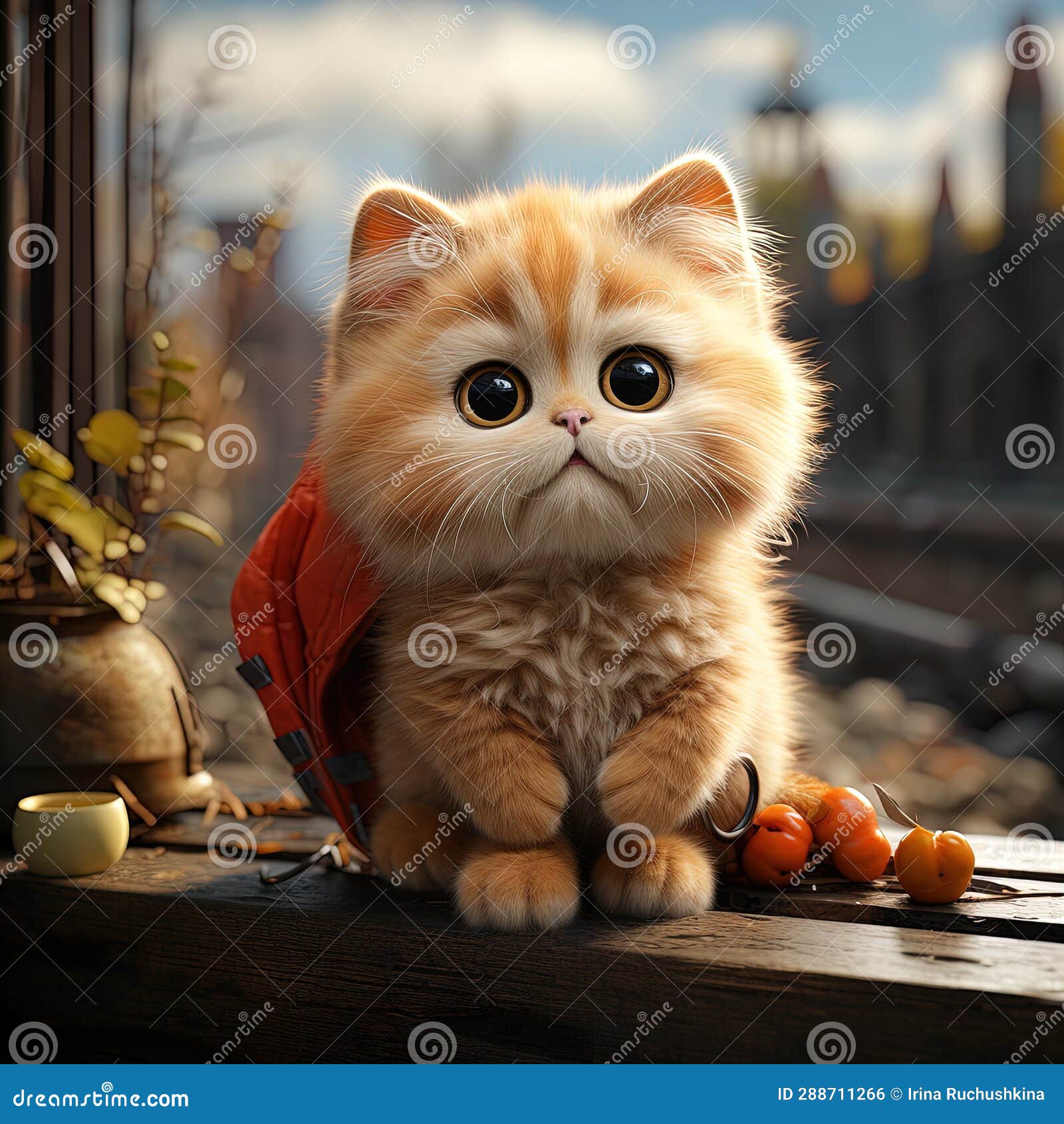 Illustration of a Chubby Cartoon Cat Stock Illustration - Illustration ...