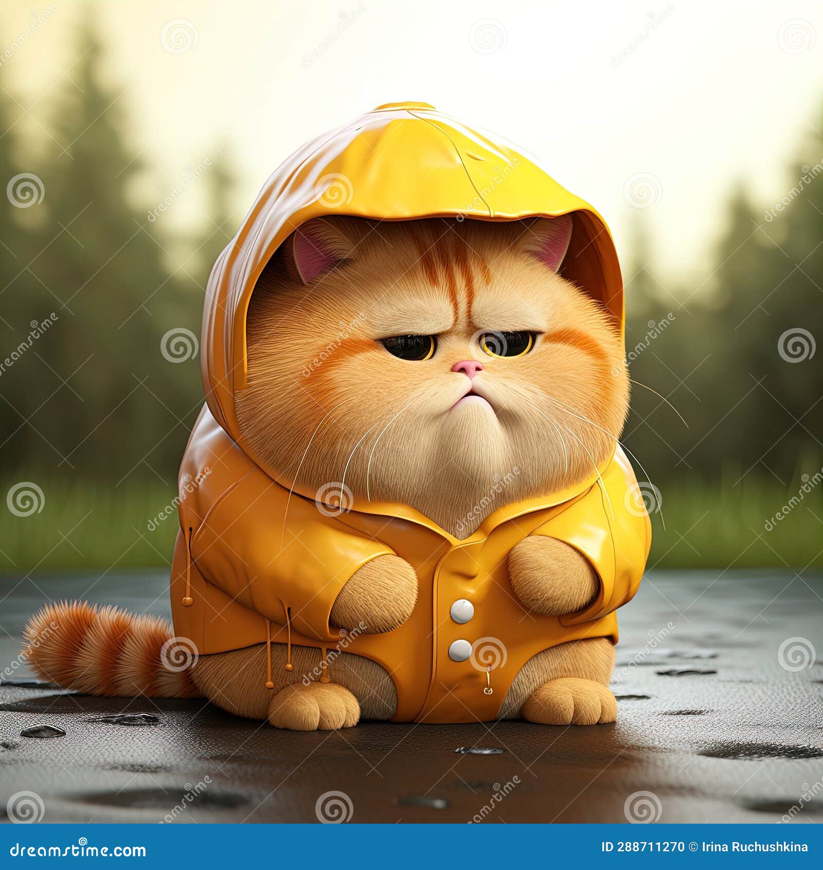 Illustration of a Chubby Cartoon Cat Stock Illustration - Illustration ...