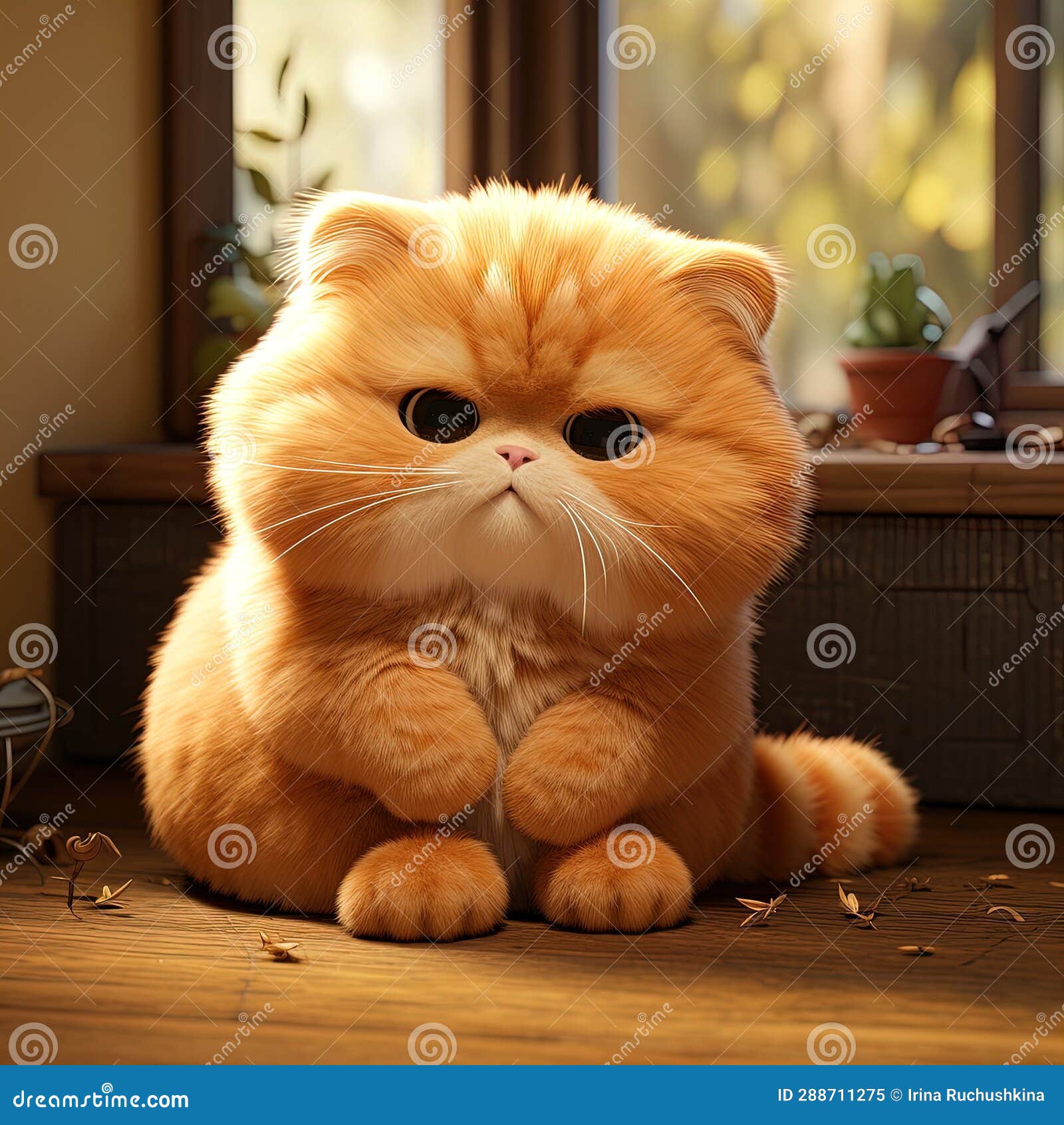 Illustration of a Chubby Cartoon Cat Stock Illustration - Illustration ...