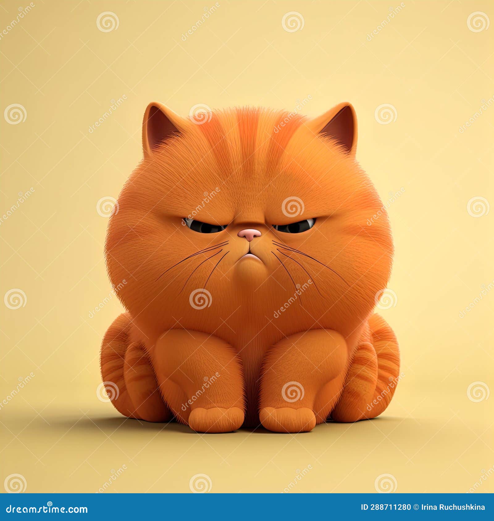 Illustration of a Chubby Cartoon Cat Stock Illustration - Illustration ...