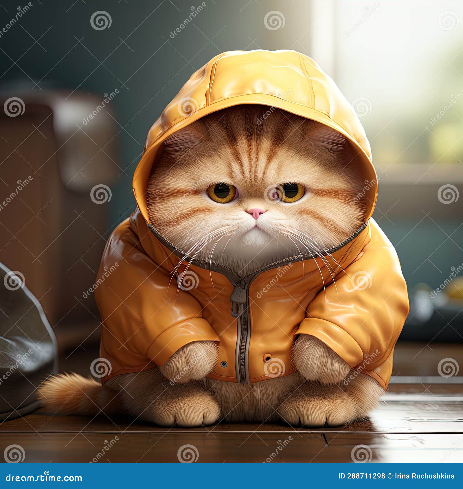 Illustration of a Chubby Cartoon Cat Stock Illustration - Illustration ...