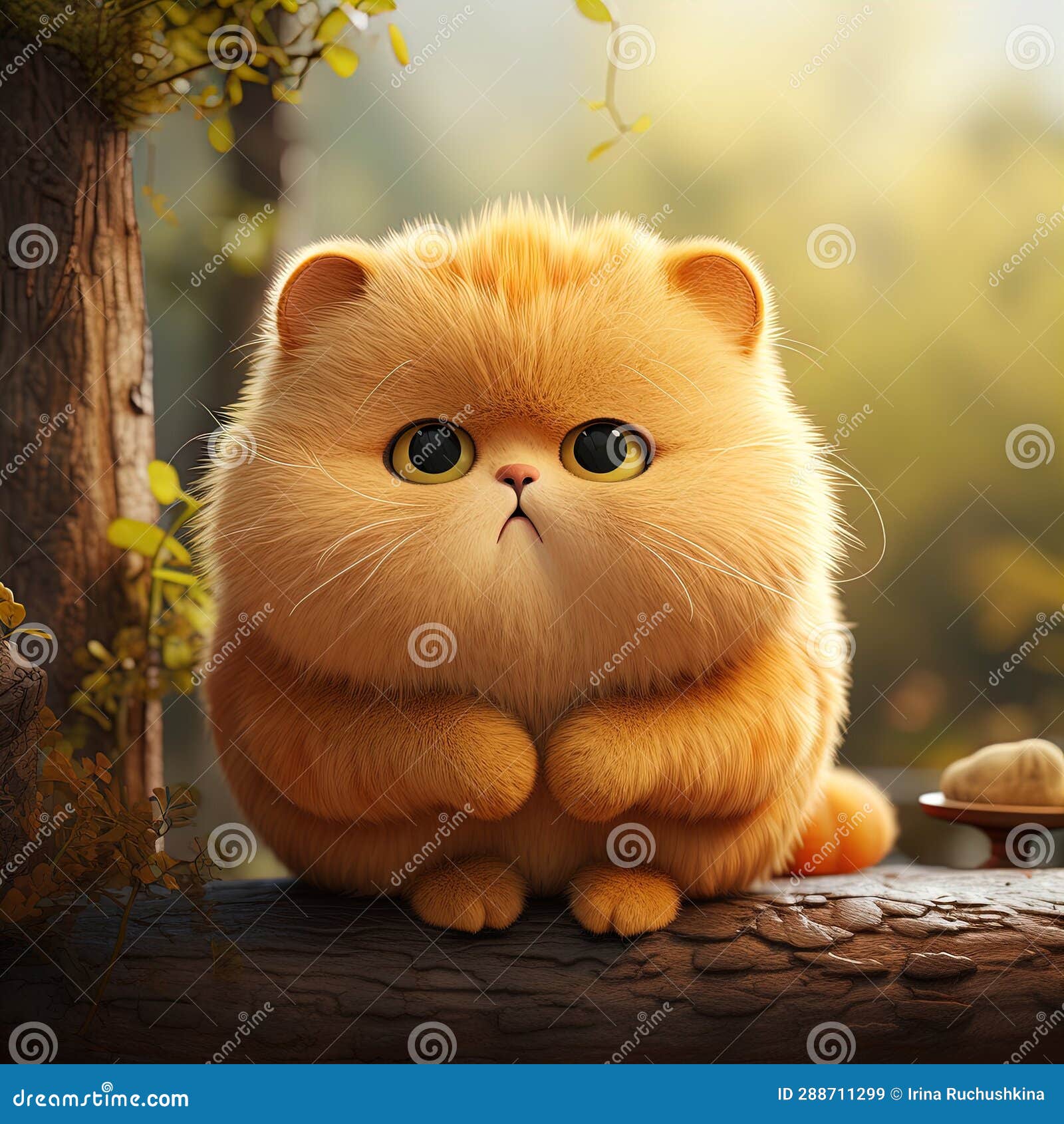 Illustration of a Chubby Cartoon Cat Stock Illustration - Illustration ...