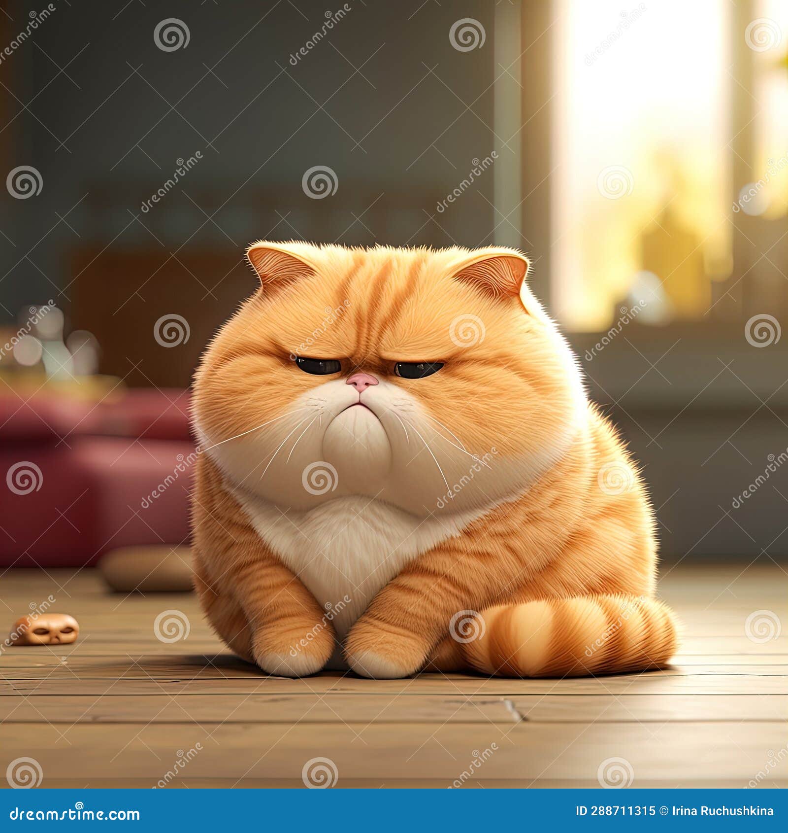 Illustration of a Chubby Cartoon Cat Stock Illustration - Illustration ...