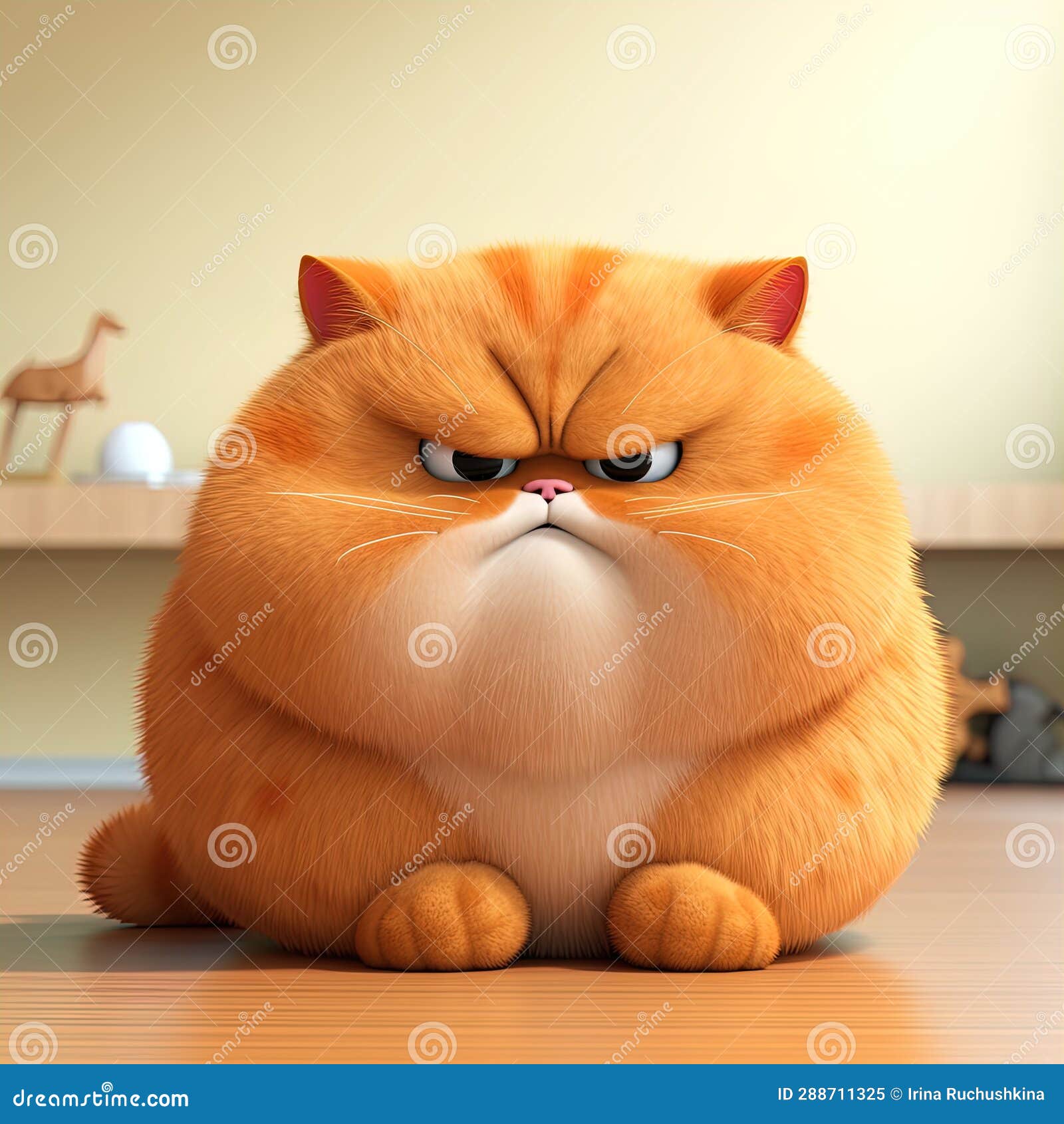 Illustration of a Chubby Cartoon Cat Stock Illustration - Illustration ...