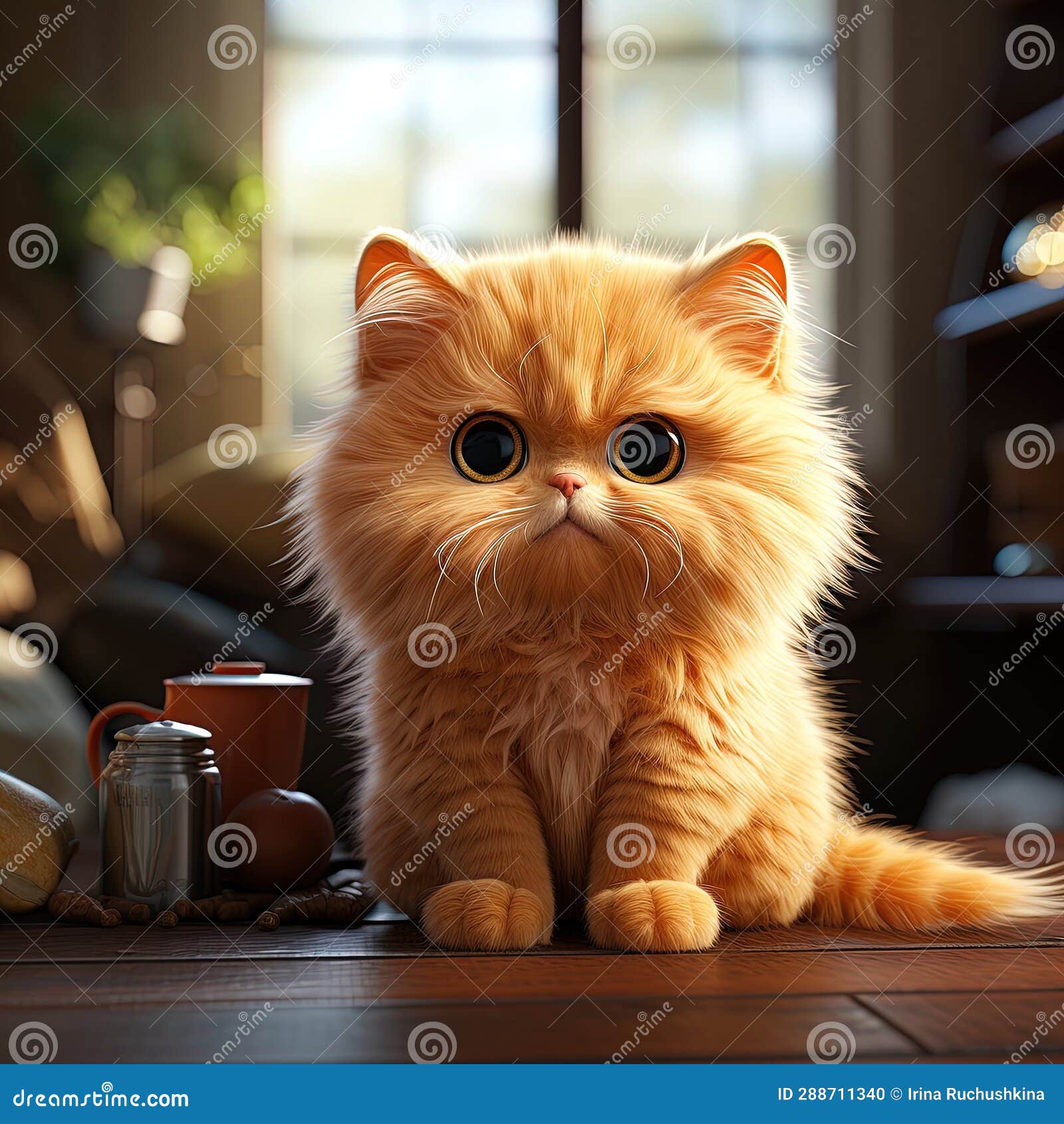 Illustration of a Chubby Cartoon Cat Stock Illustration - Illustration ...