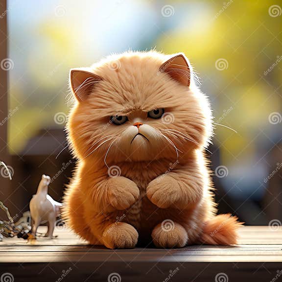 Illustration of a Chubby Cartoon Cat Stock Illustration - Illustration ...