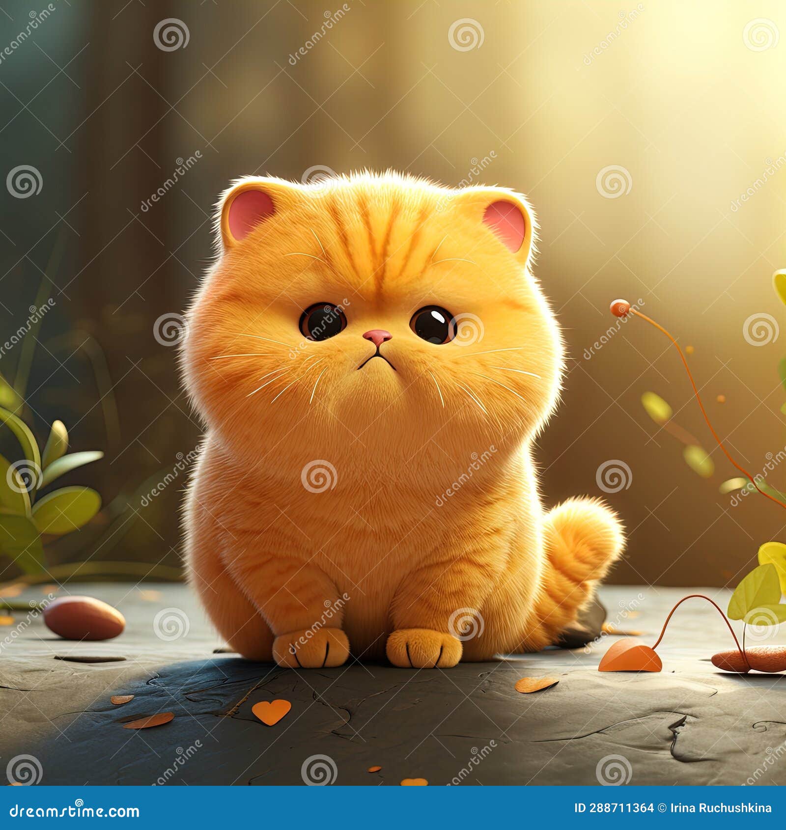 Illustration of a Chubby Cartoon Cat Stock Illustration - Illustration ...