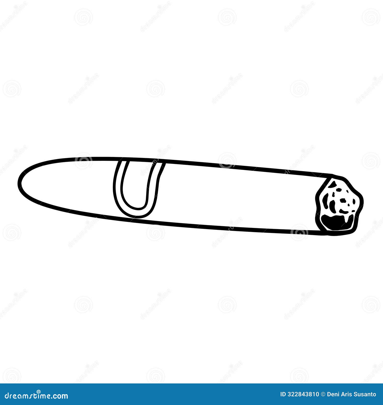Cigar Isolated Outline Drawing For Coloring Royalty-Free Stock Image ...