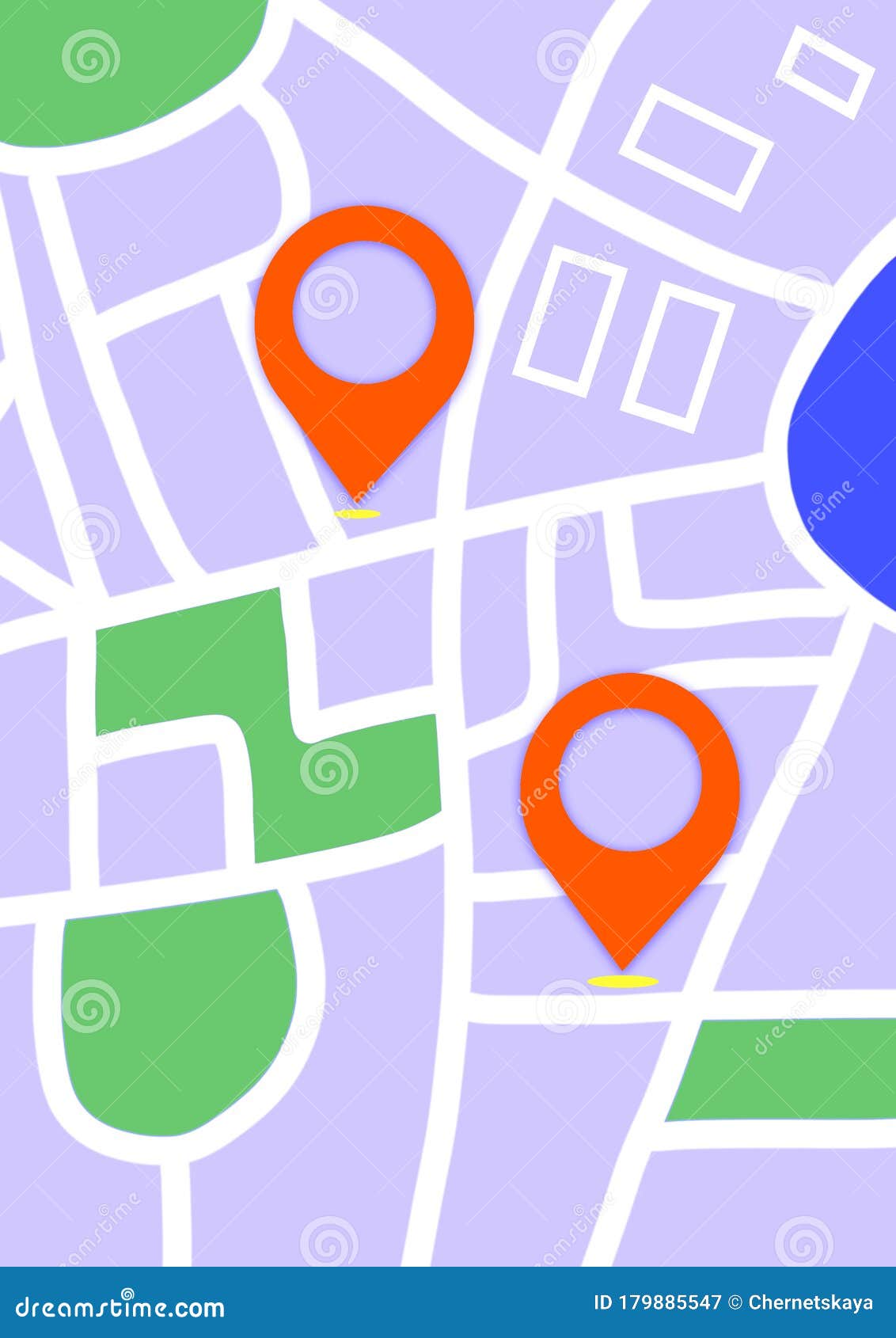 Locations And City Icons Set In Line Simple And Thin Style. Vec Cartoon ...