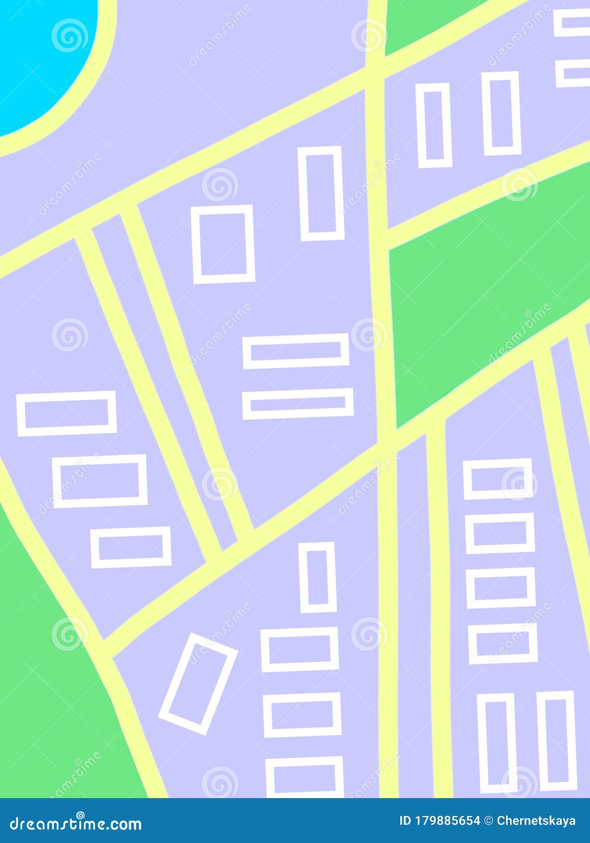 Illustration of City Map. Search Route Stock Illustration ...