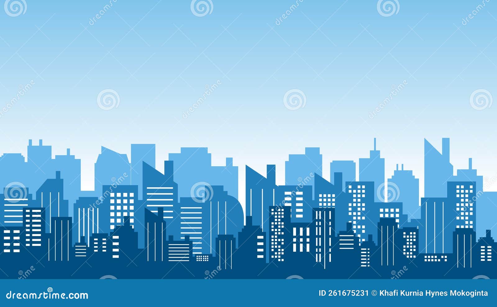 Illustration of a City with Morning Nuance Stock Vector - Illustration ...