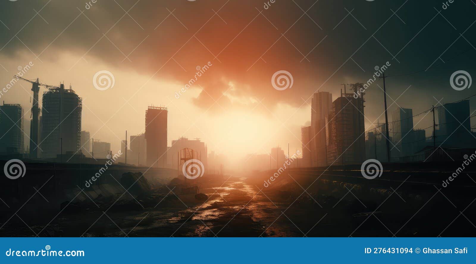 Aftermath of a Devastating War Stock Illustration - Illustration of ...