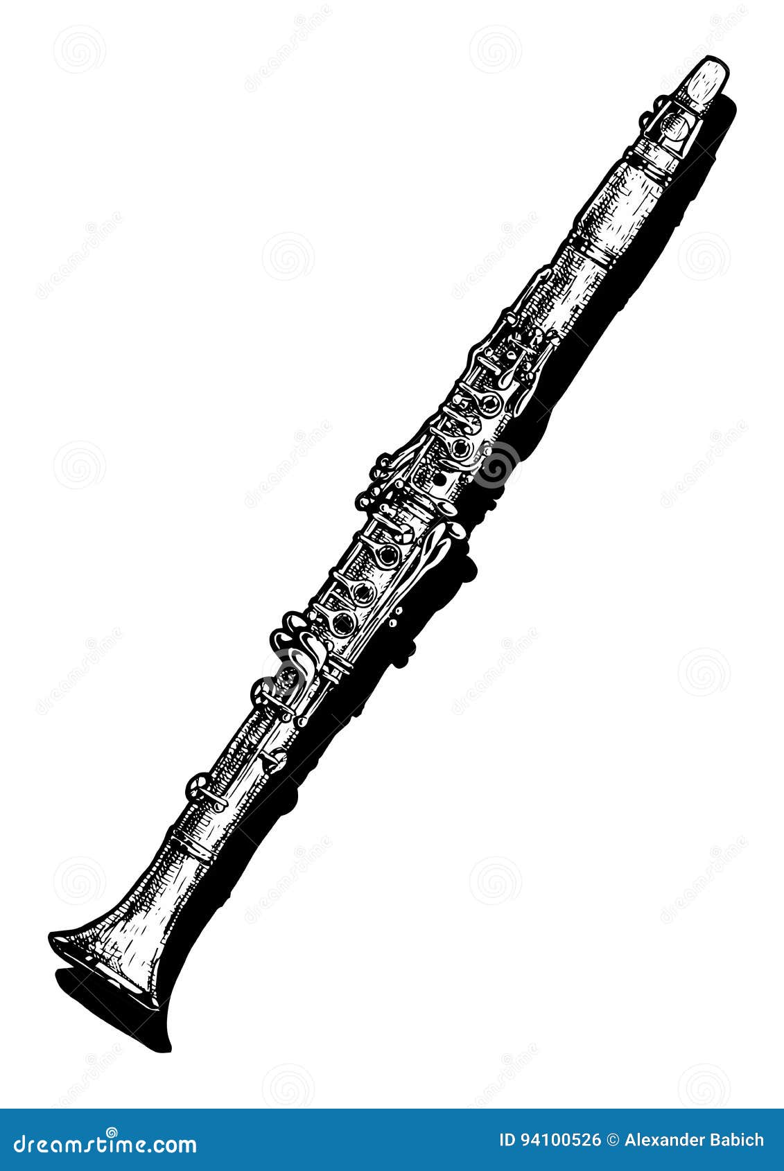 Illustration of clarinet stock vector. Illustration of history - 94100526