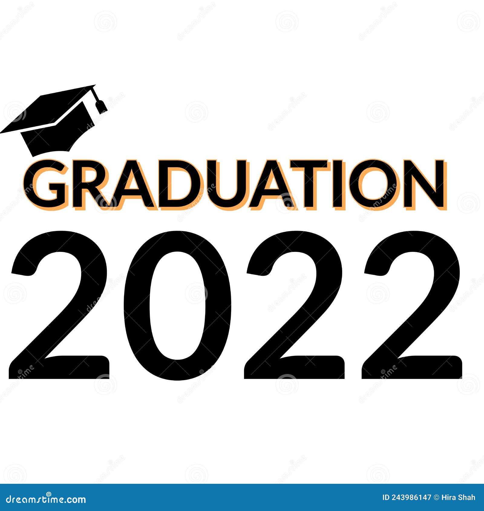 Class of 2022 Graduation with Cap on White Background Stock ...