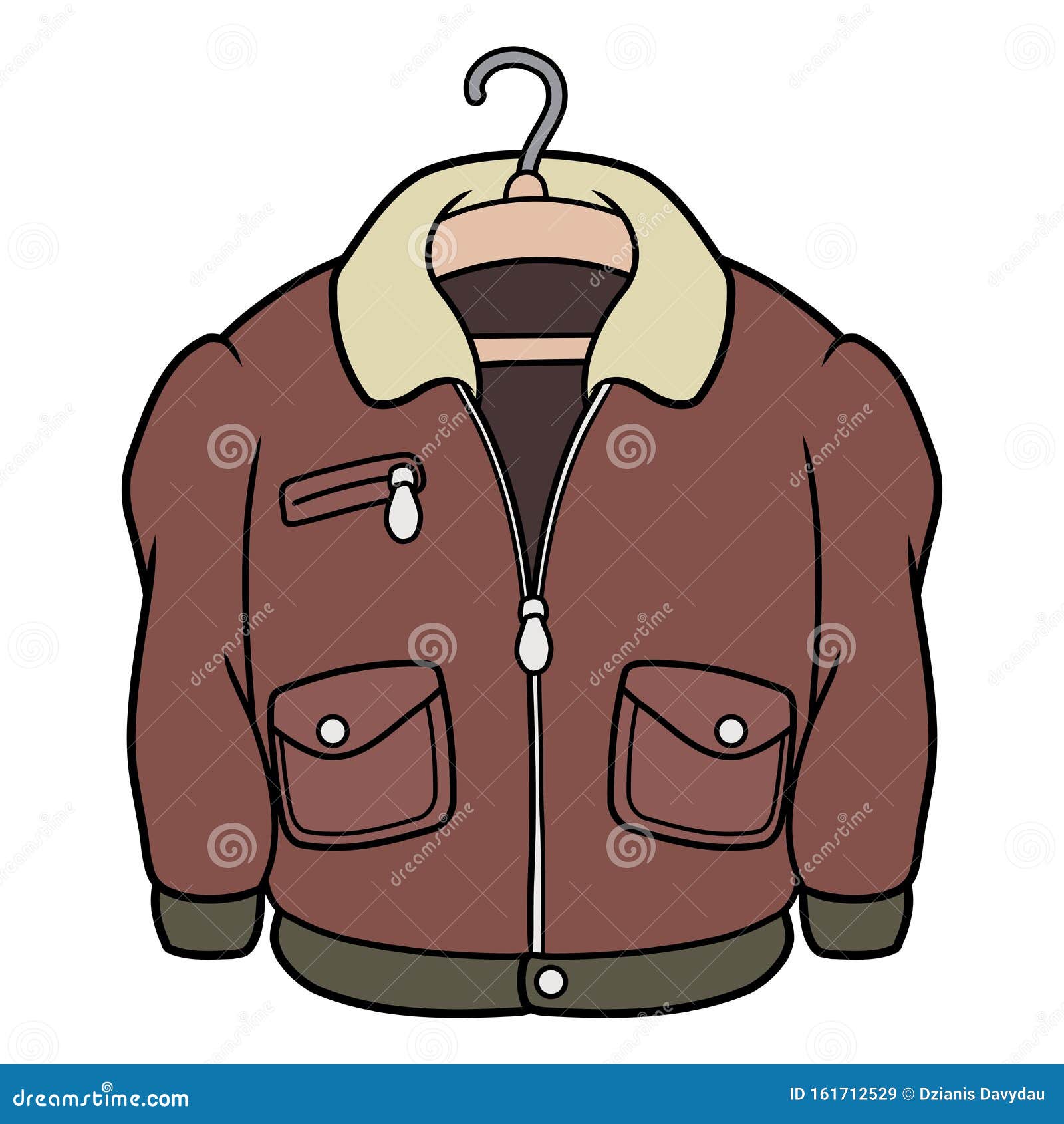 Illustration of a Classic Leather Jacket Stock Vector - Illustration of ...