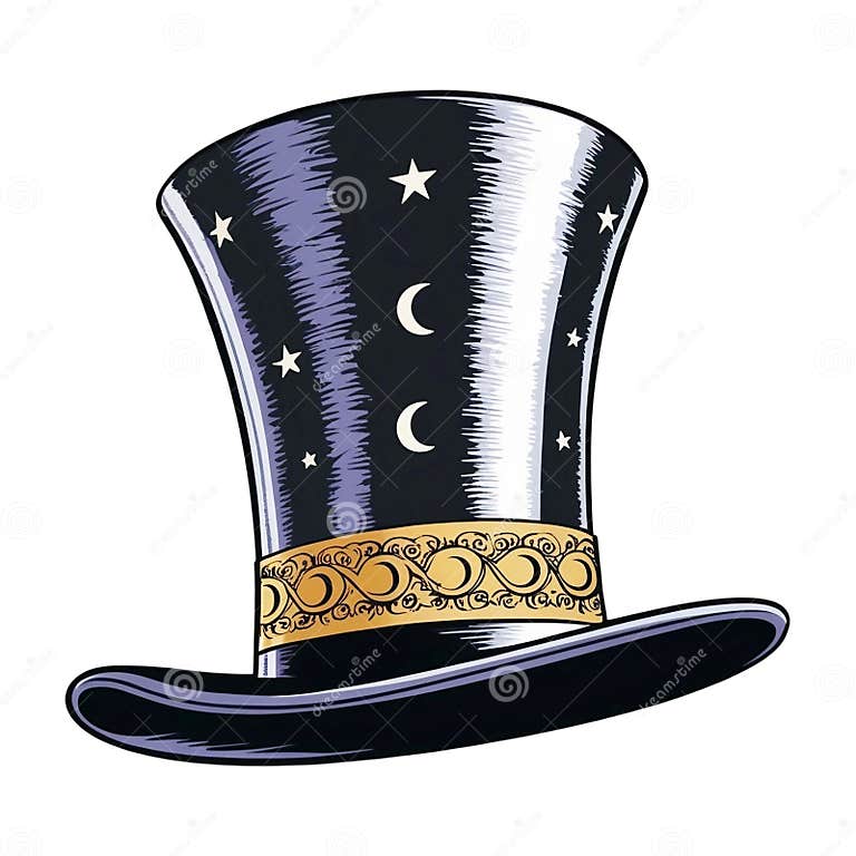 Illustration of a Classic Magicians Hat Stock Image - Image of ...