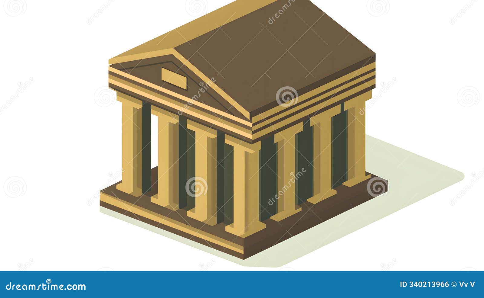 Illustration of a Classic Temple Structure. Stock Illustration ...