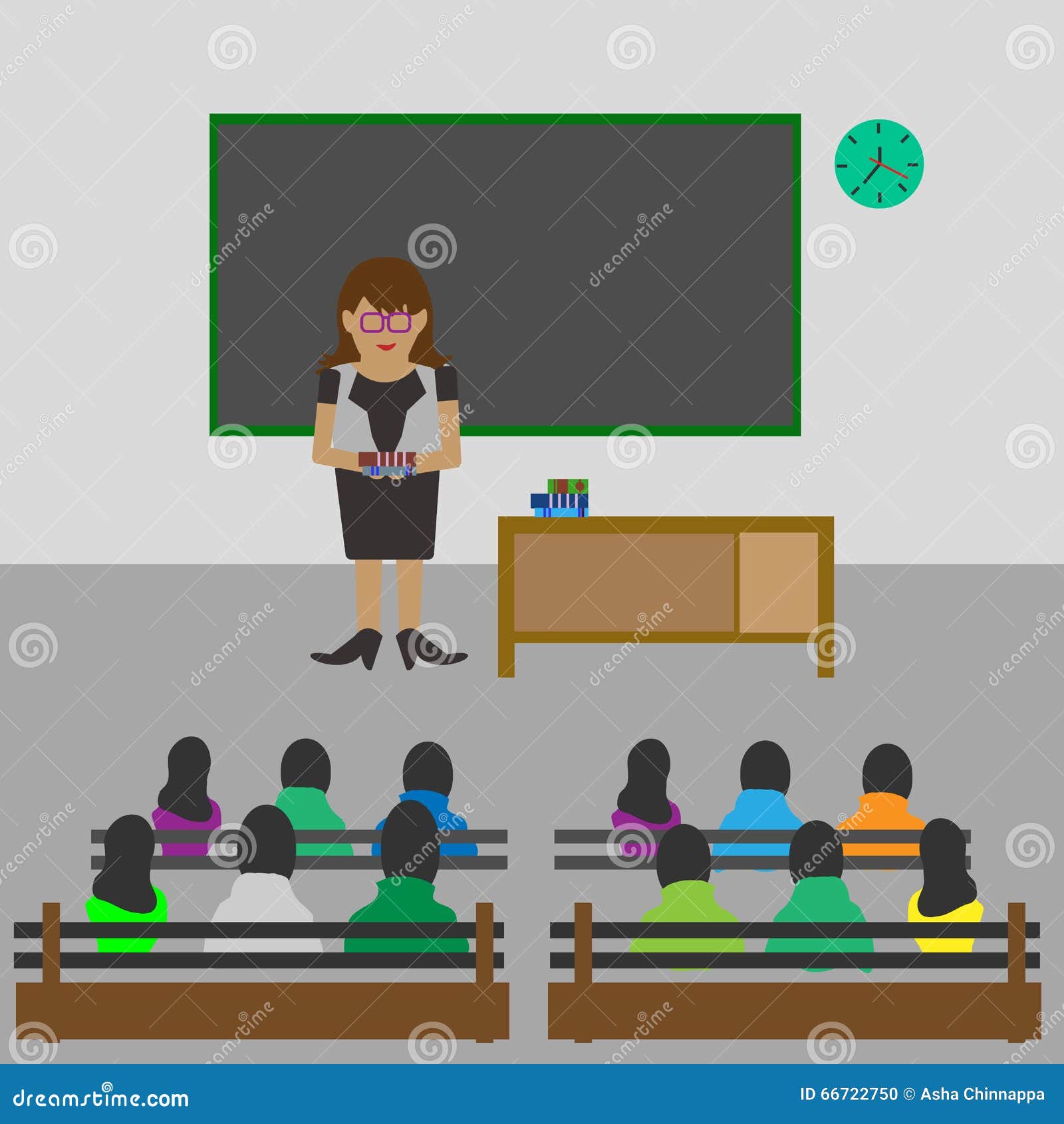 Illustration of Classroom with Lecture Teaching Students,Concept of ...