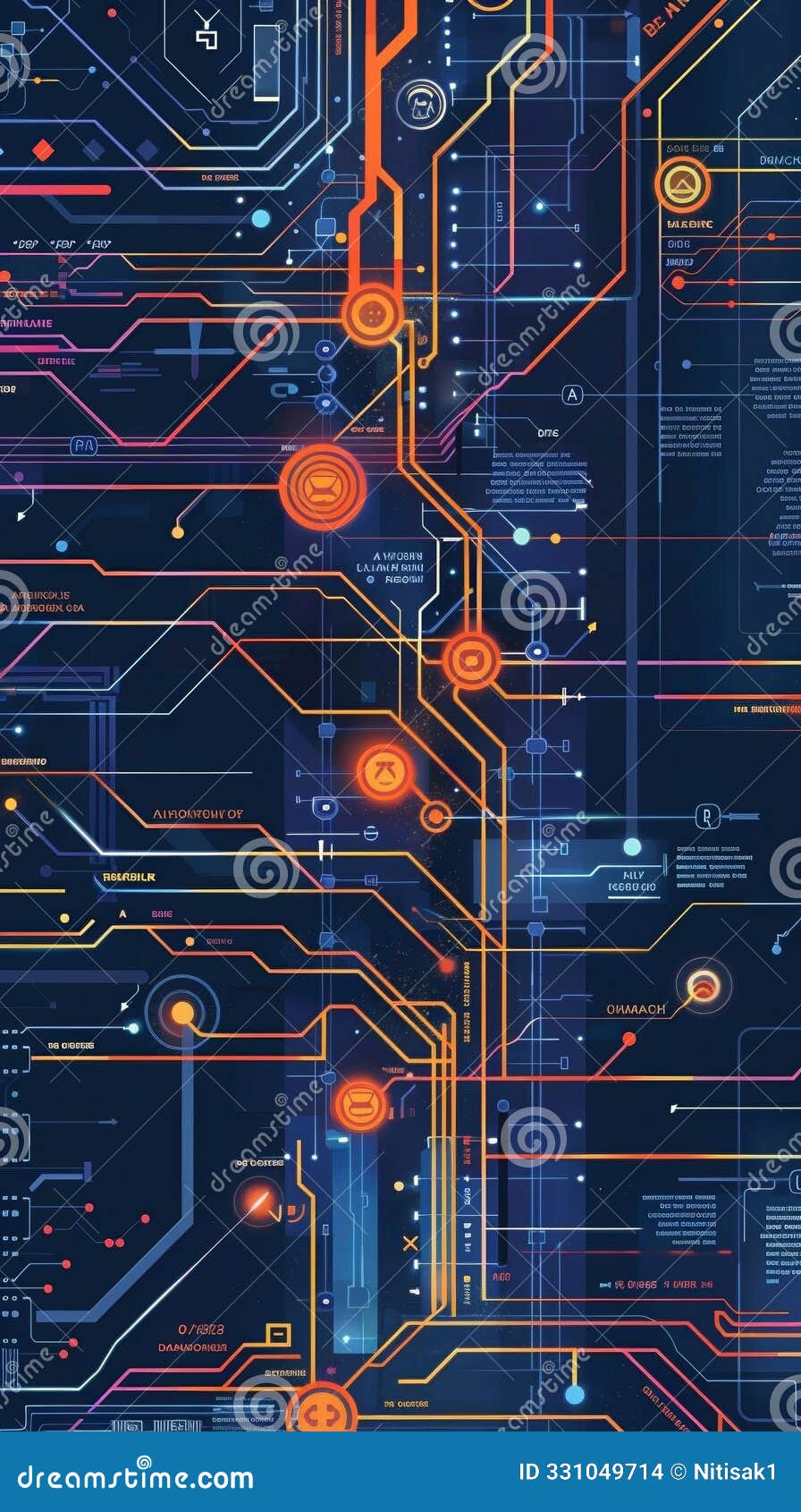 Illustration of a Client Journey Map with Client Text on an Electronic Mainboard Background with ...