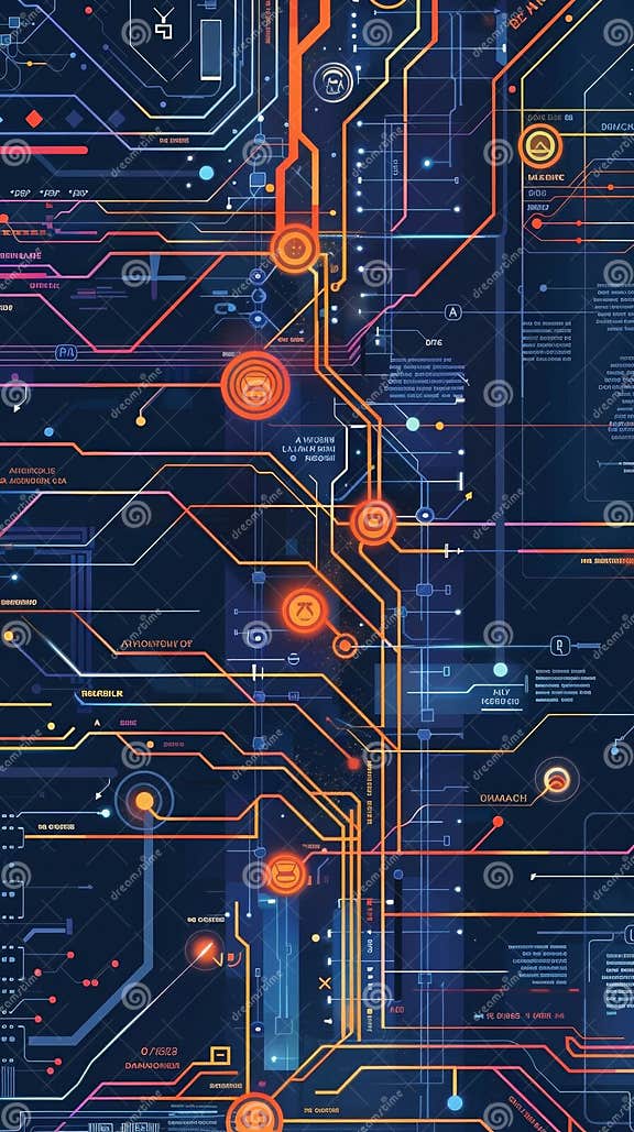 Illustration of a Client Journey Map with Client Text on an Electronic Mainboard Background with ...