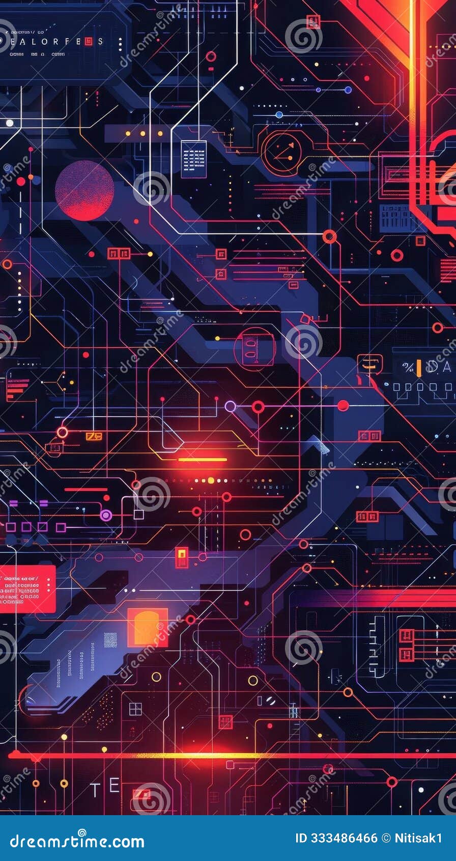 Illustration of a Client Journey Map with Client Text on an Electronic Mainboard Background with ...