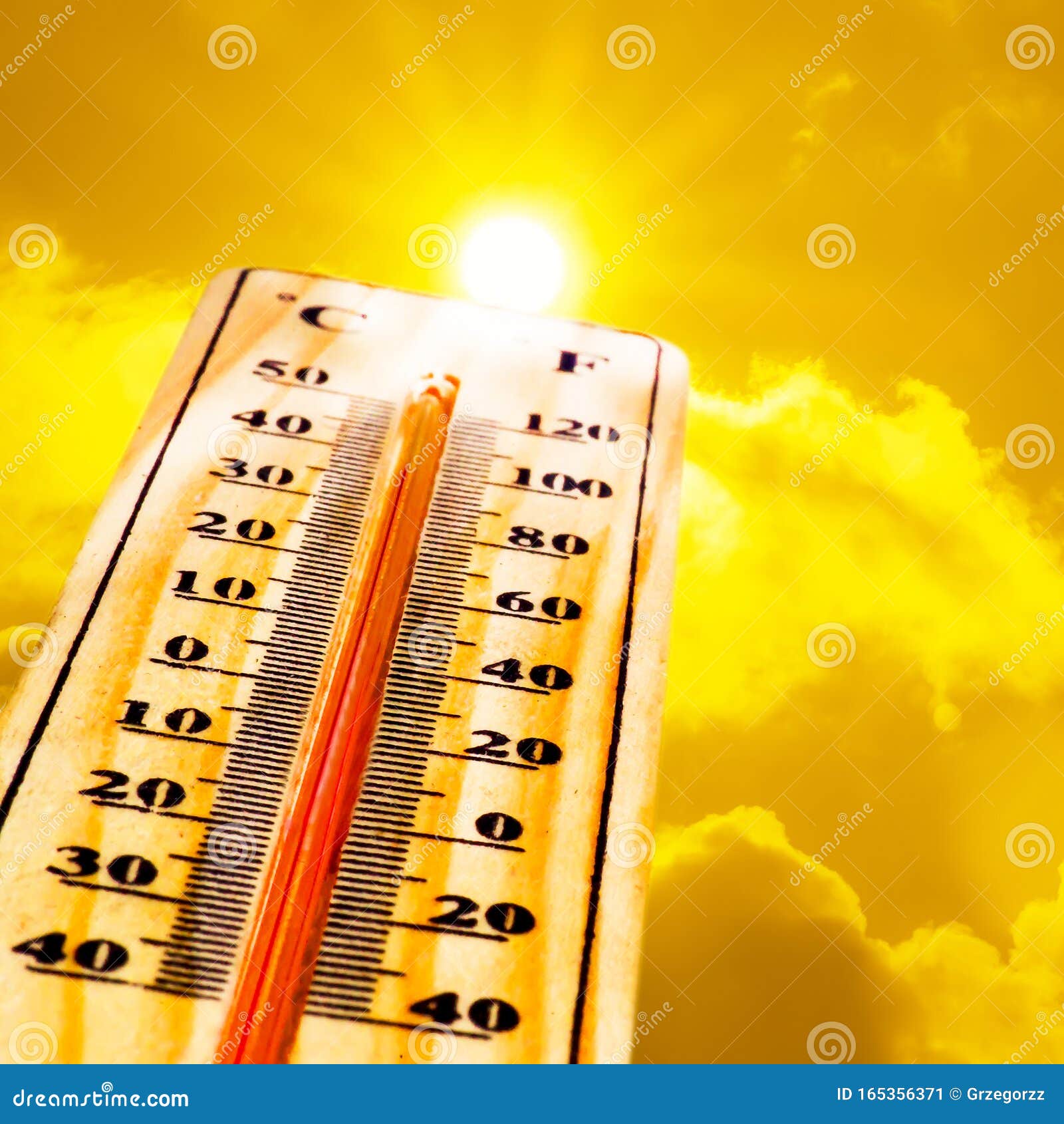 Illustration of Climate Change, Thermometer on a Background of the ...