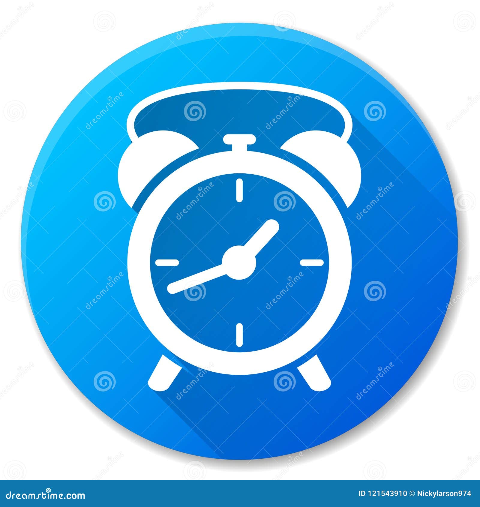 Clock On A Blue Background In A Circle. Vector Illustration ...
