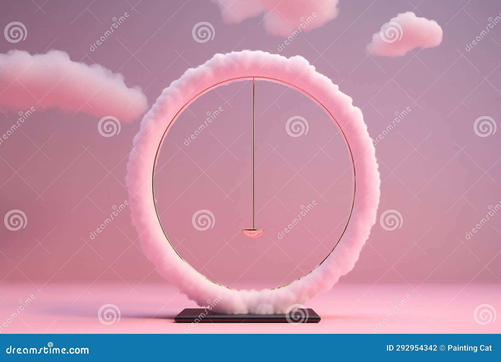 A Clock in the Clouds, Time Concept Stock Illustration - Illustration ...