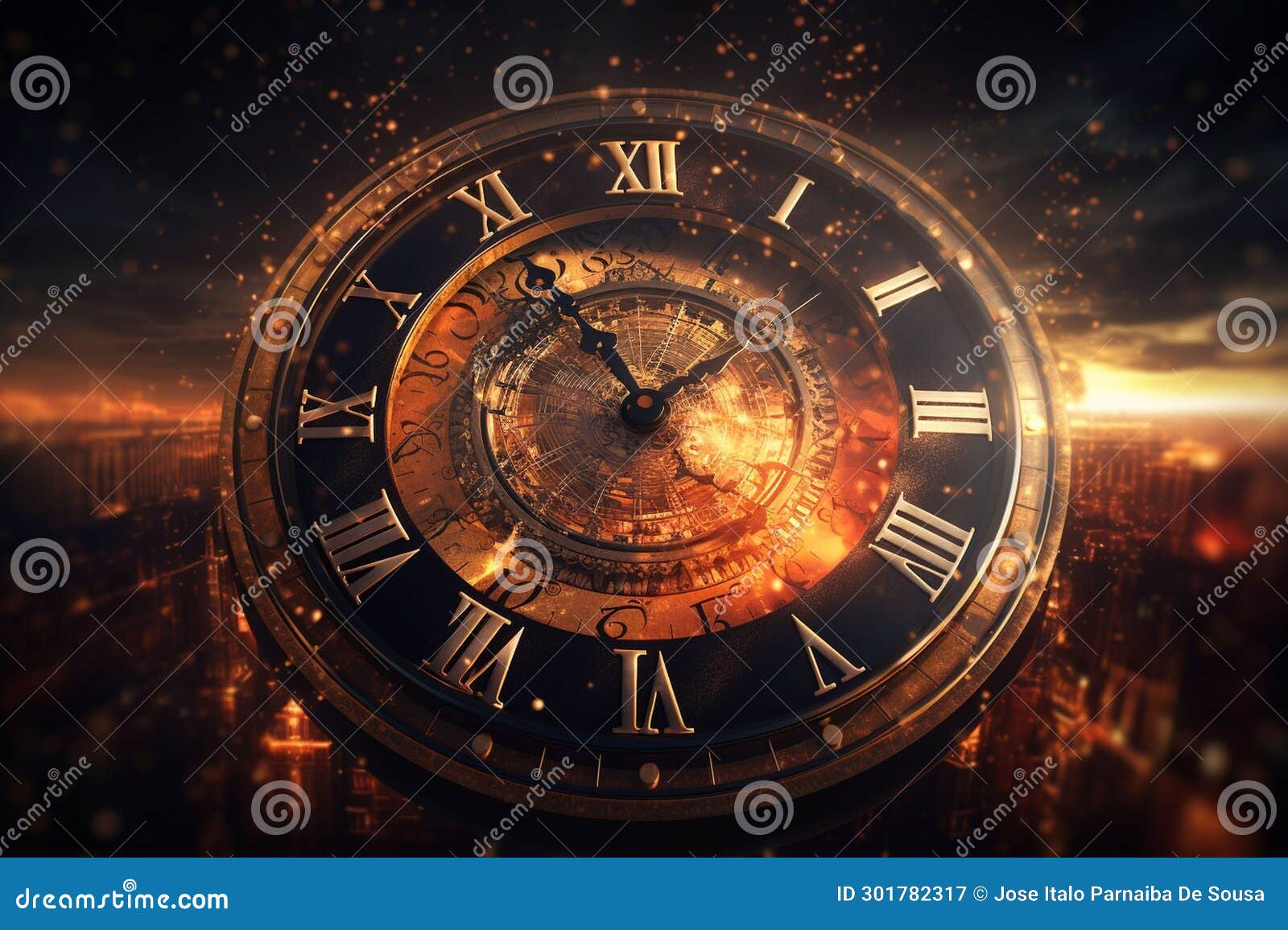 Illustration of a Clock Face Showing the Final Stock Illustration ...
